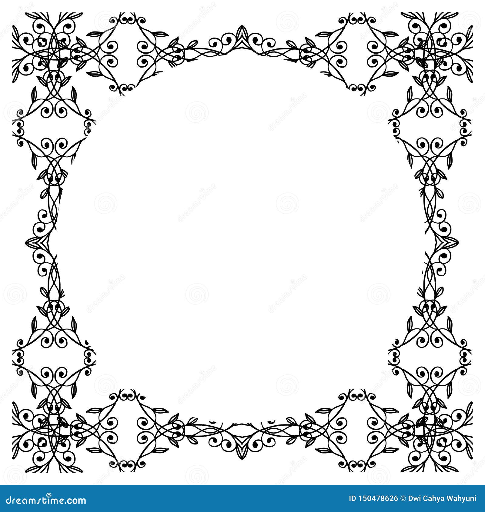 Vector Illustration Various Shape for Beautiful Flower Frame Stock ...