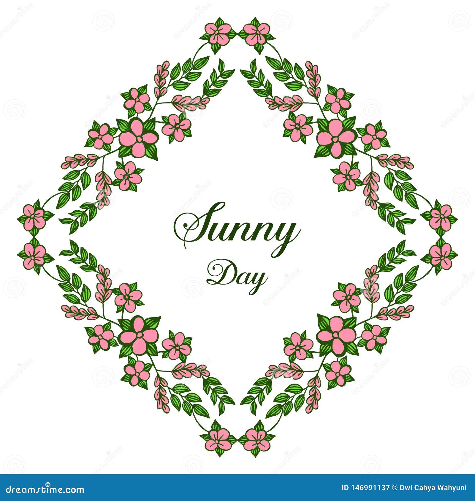 Vector Illustration Various Shape Flower Frame for Banner Sunny Day ...