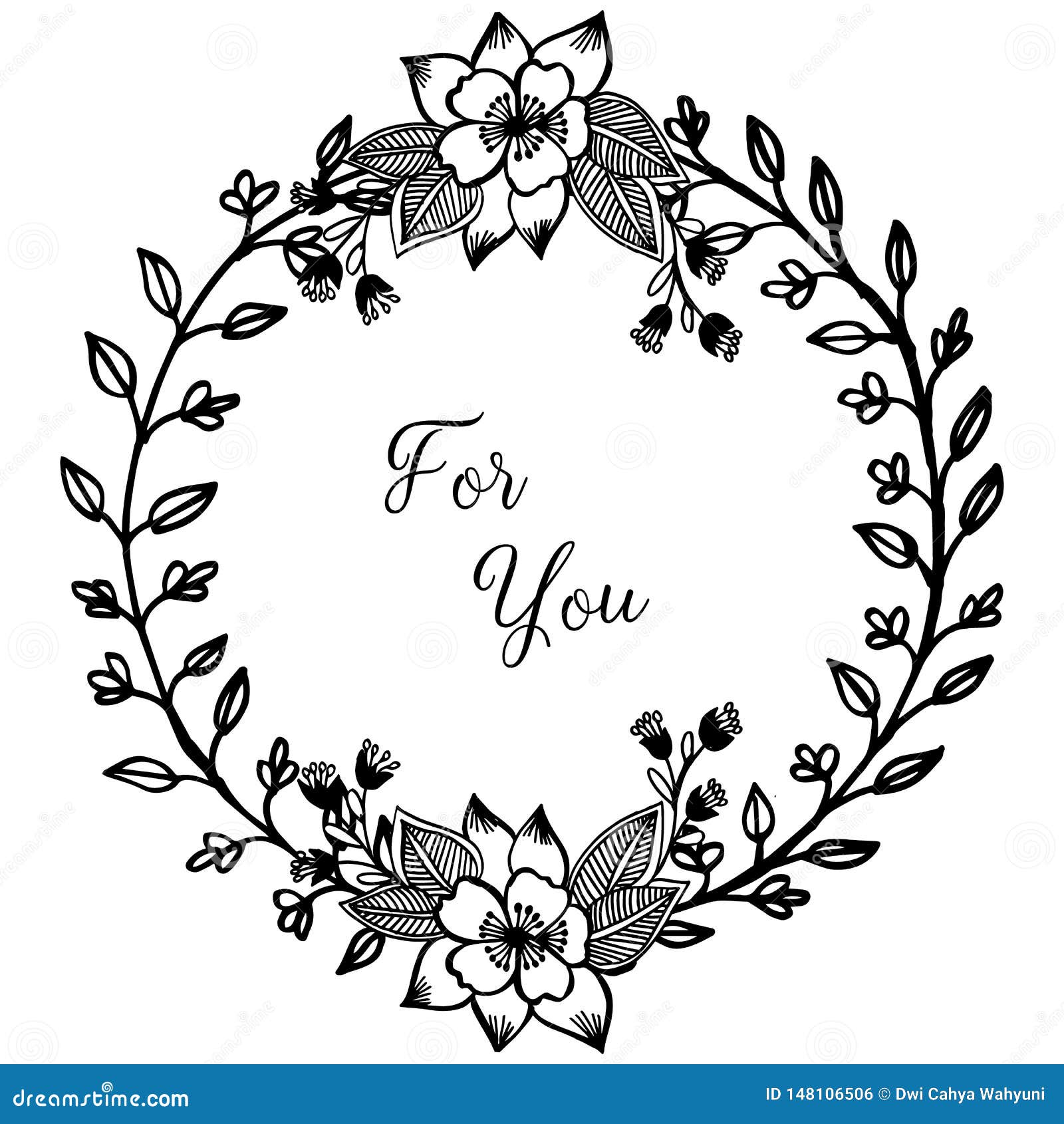 Vector Illustration Various Shape Flower Frame for Greeting Card for ...