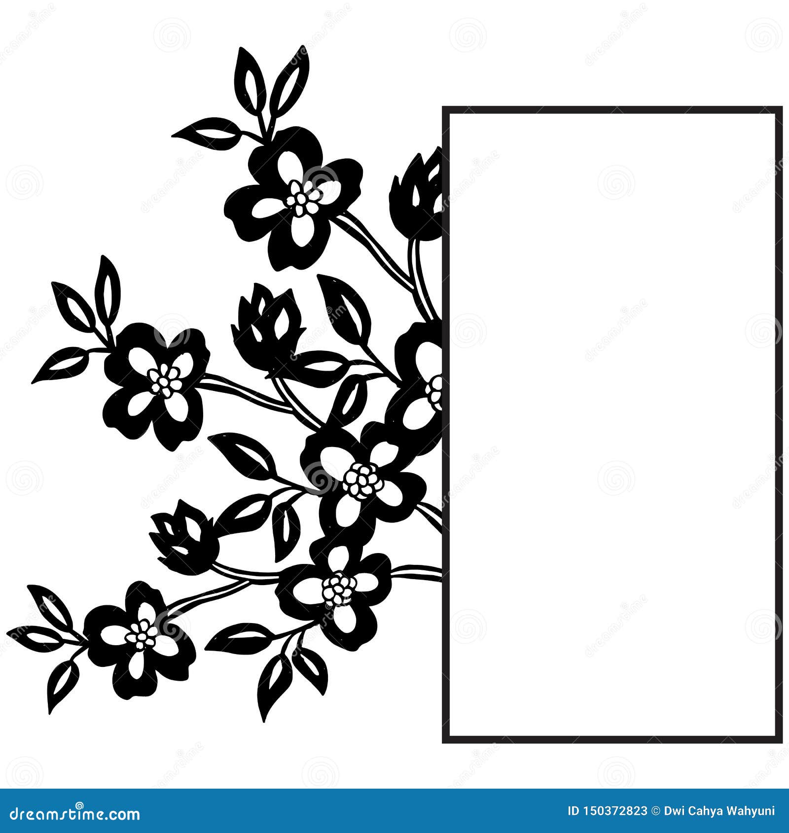 Vector Illustration Various Shape Flower Frame for Invitation Card ...