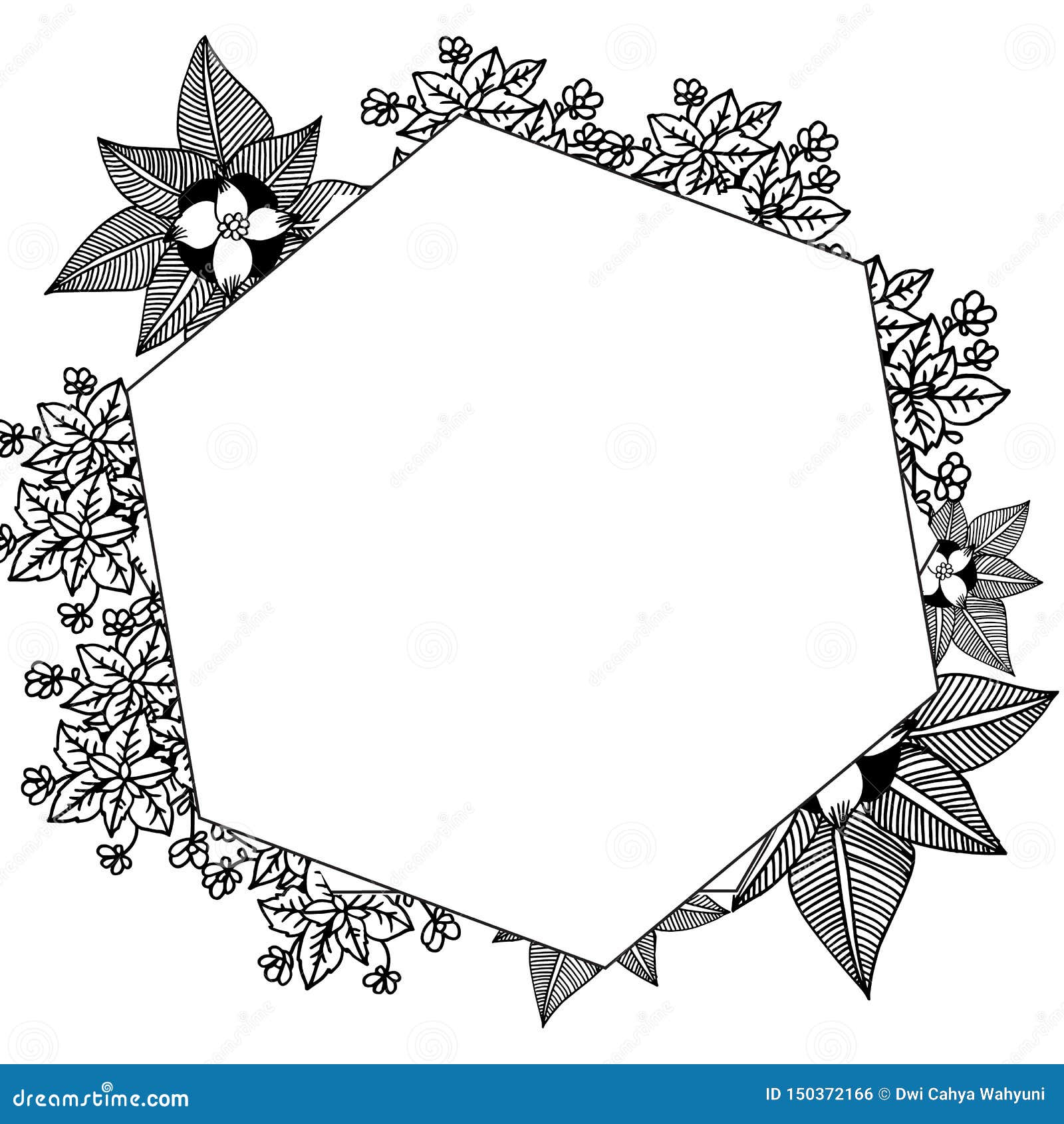 Vector Illustration Various Shape of Flower Frame with Modern Style ...