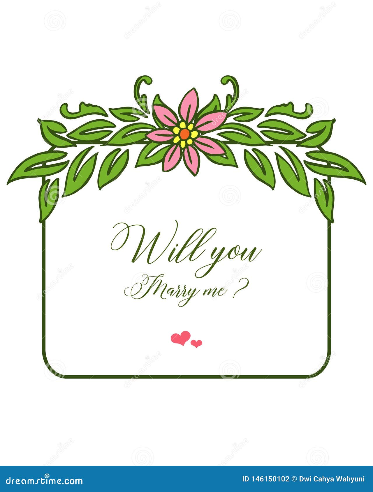 Vector Illustration Various Style Leaf Floral Frame with Writing Will ...