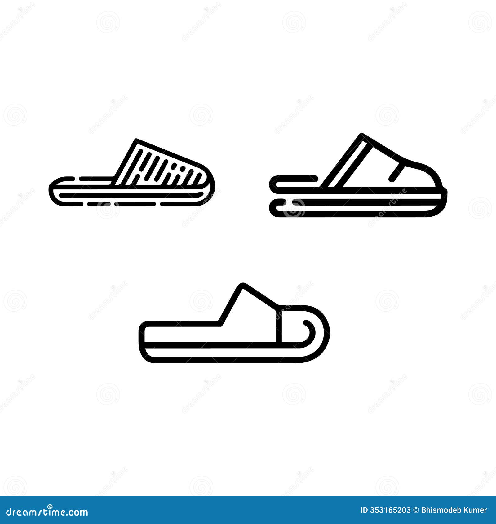Vector Illustration of Various Types of Slippers Stock Vector ...
