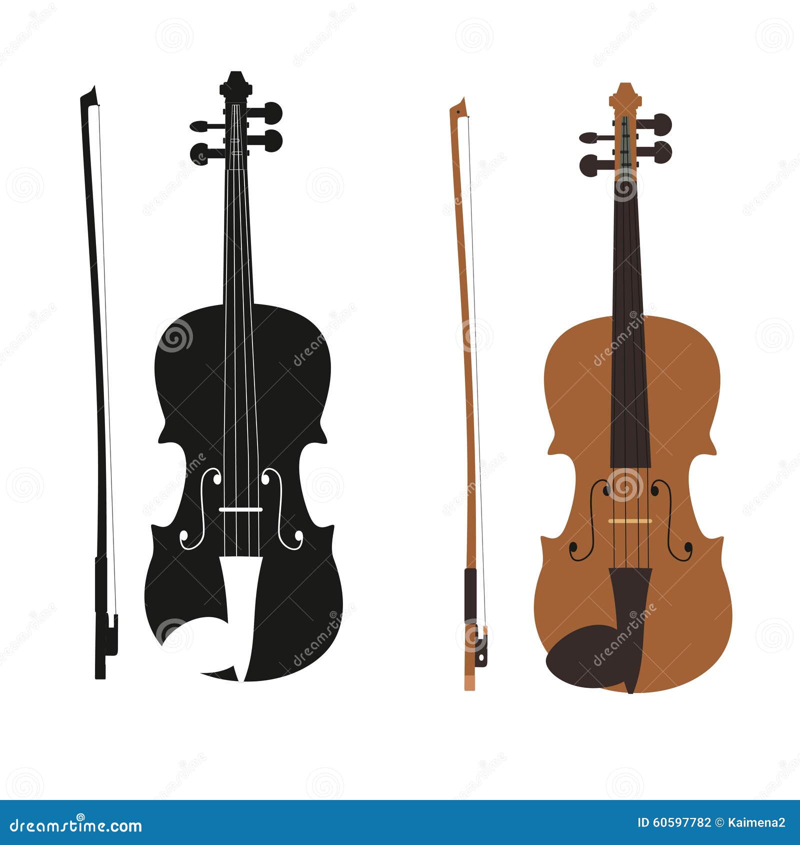 Fiddle Silhouette Outline Vector Illustration | CartoonDealer.com ...