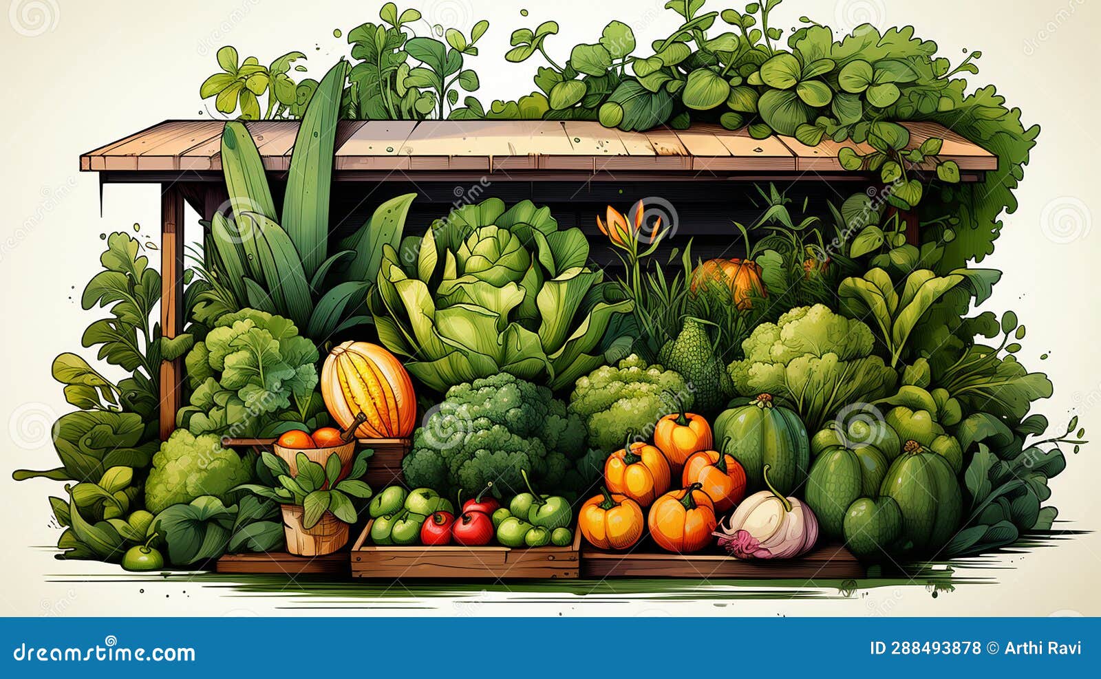 Vector Illustration of a Vegetable Store Stock Illustration ...