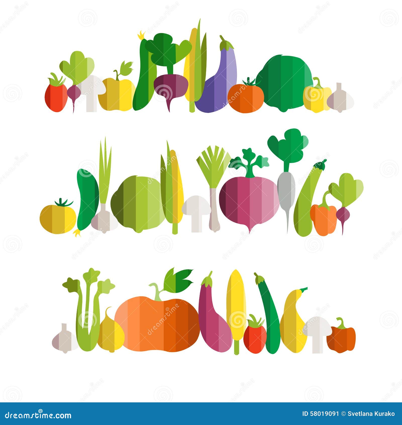 Vector Illustration of Vegetables Stock Vector - Illustration of color ...