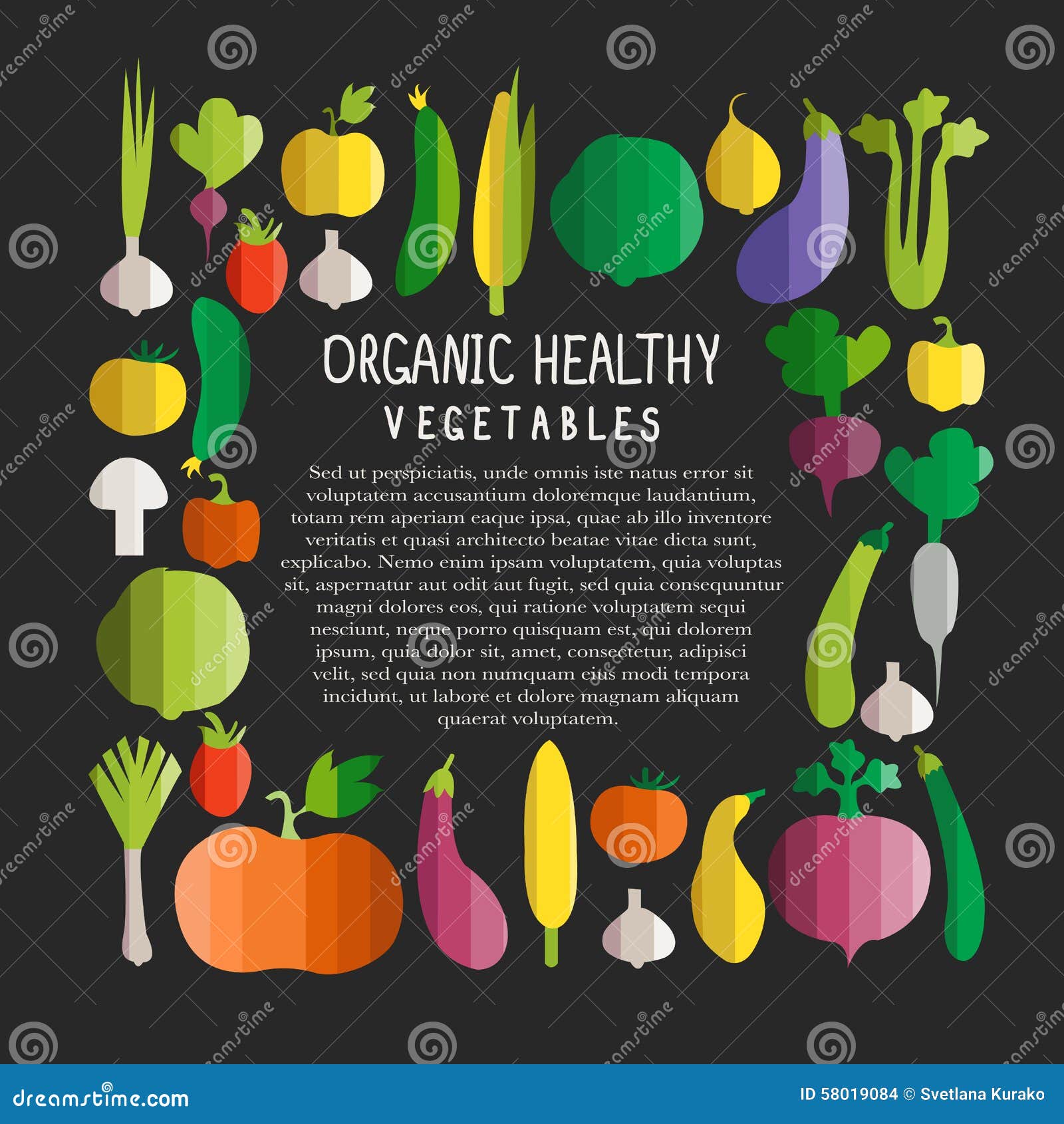 Vector Illustration of Vegetables in Modern Flat Design Style Wi Stock ...