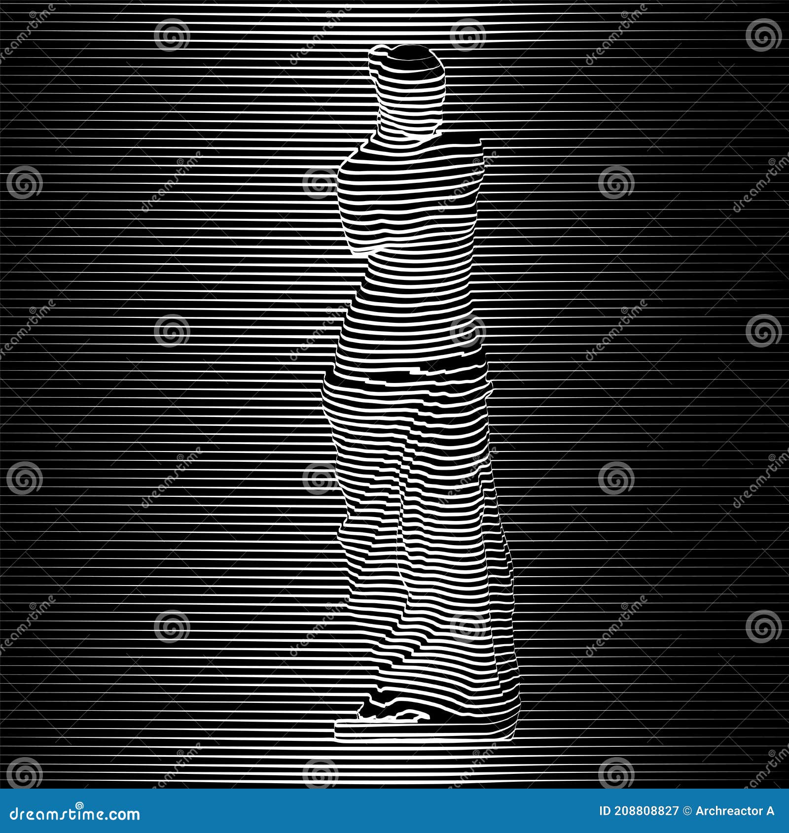 Vector Illustration of Venus Sculpture. 3d Model Parametric Sections ...