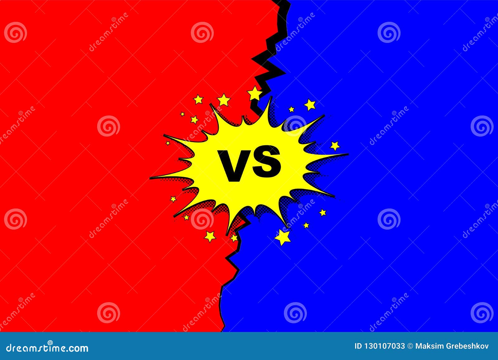 Versus Letters with Speech Bubble in Comic Pop Art Style Stock ...