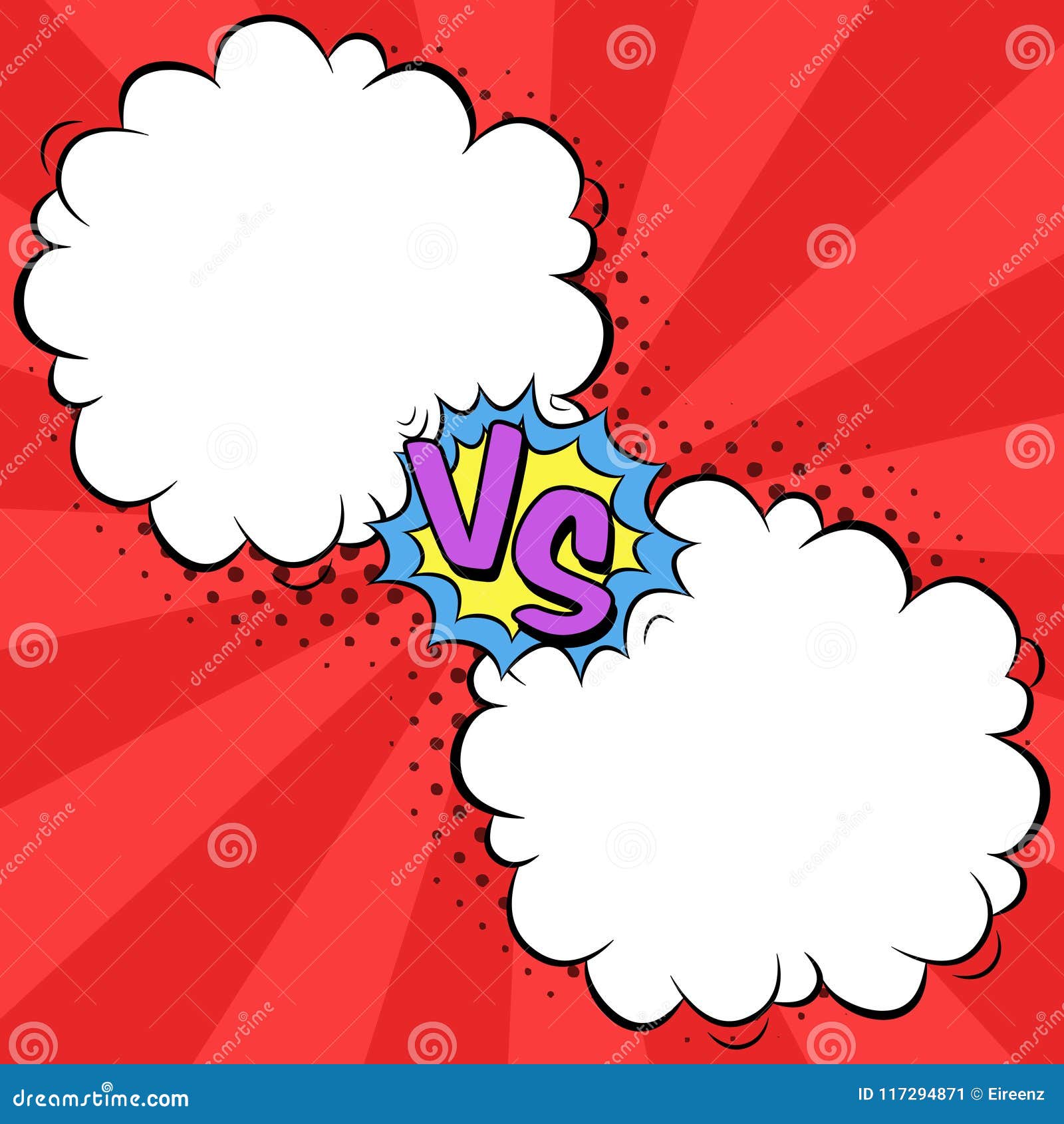 Vector Illustration of Versus Letters with Speech Bubbles Stock Vector ...