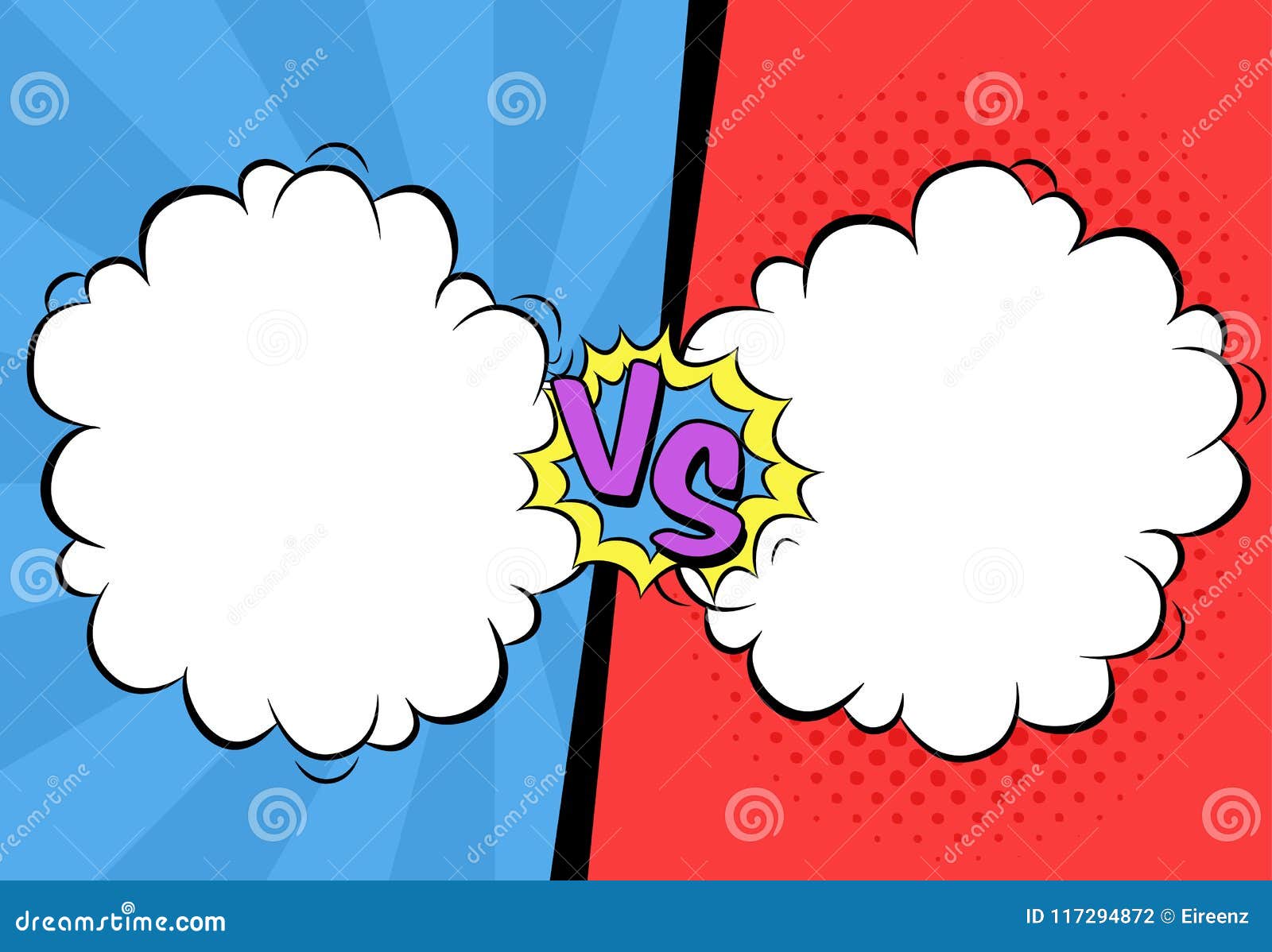 Vector Illustration of Versus Letters with Speech Bubbles Stock Vector ...
