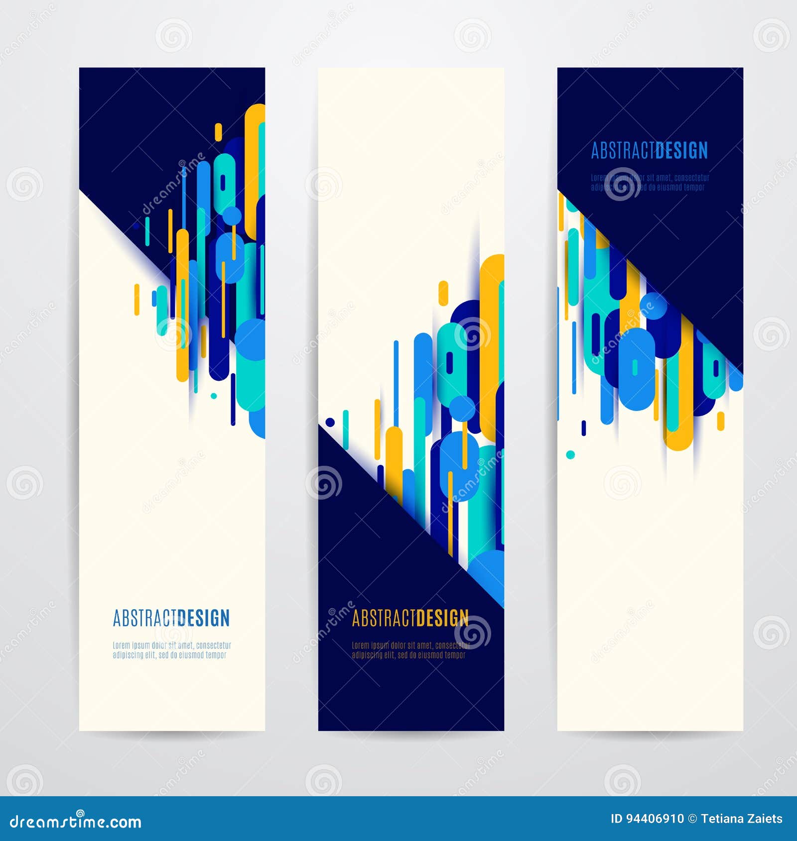 Vector Illustration of Vertical Geometry Round, Diagonal and Line ...