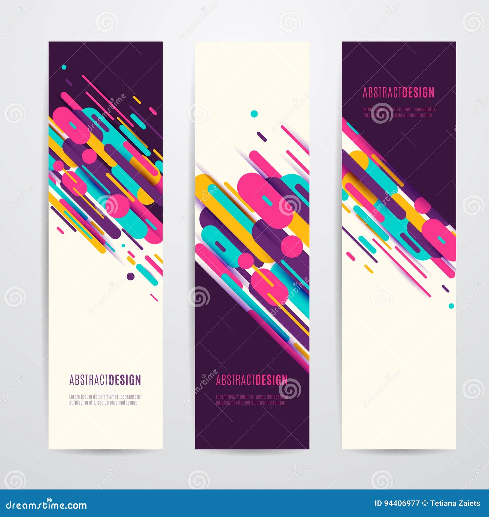 Vector Illustration of Vertical Geometry Round, Diagonal and Line ...