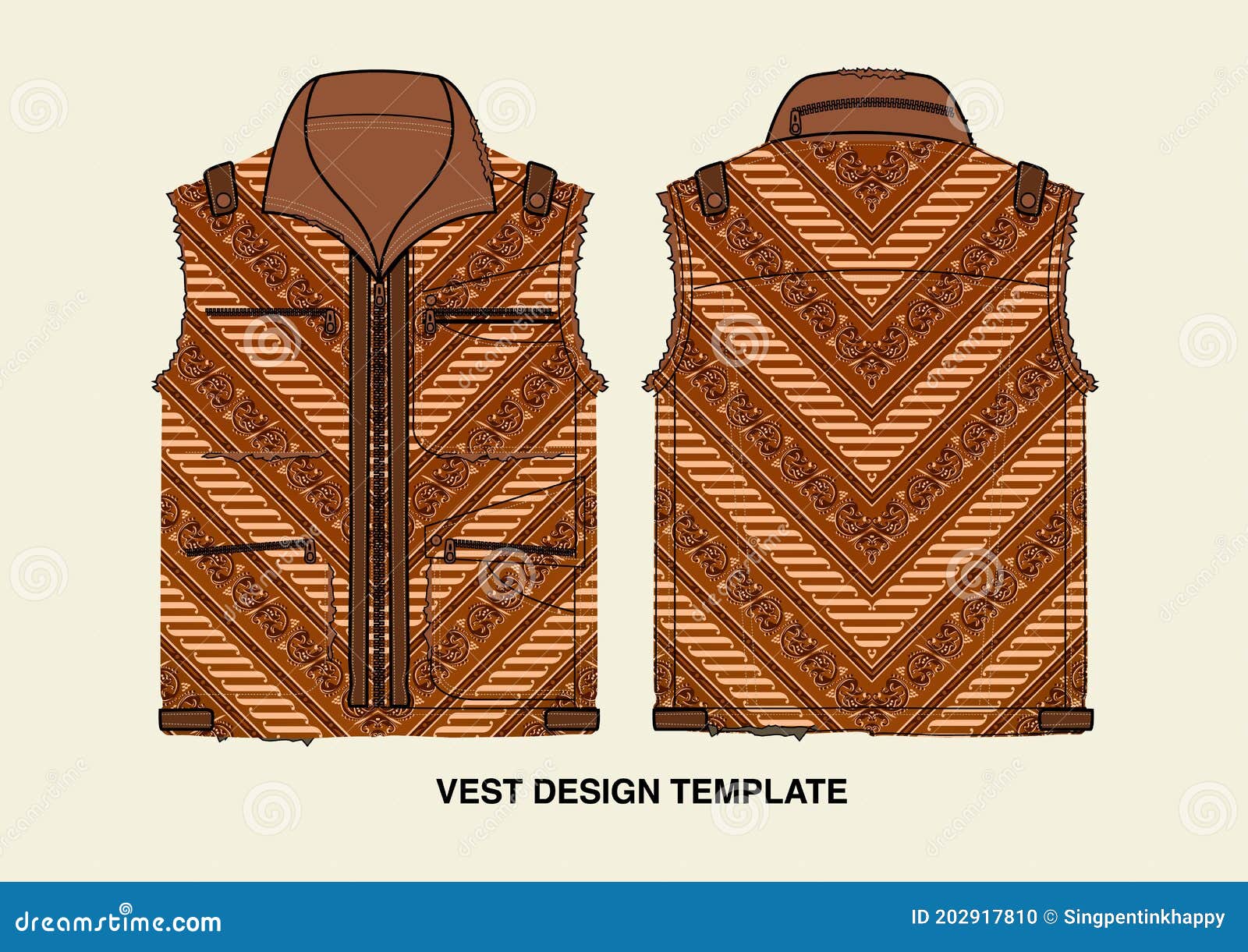 Vector Illustration Vest Design Stock Vector - Illustration of clothing ...
