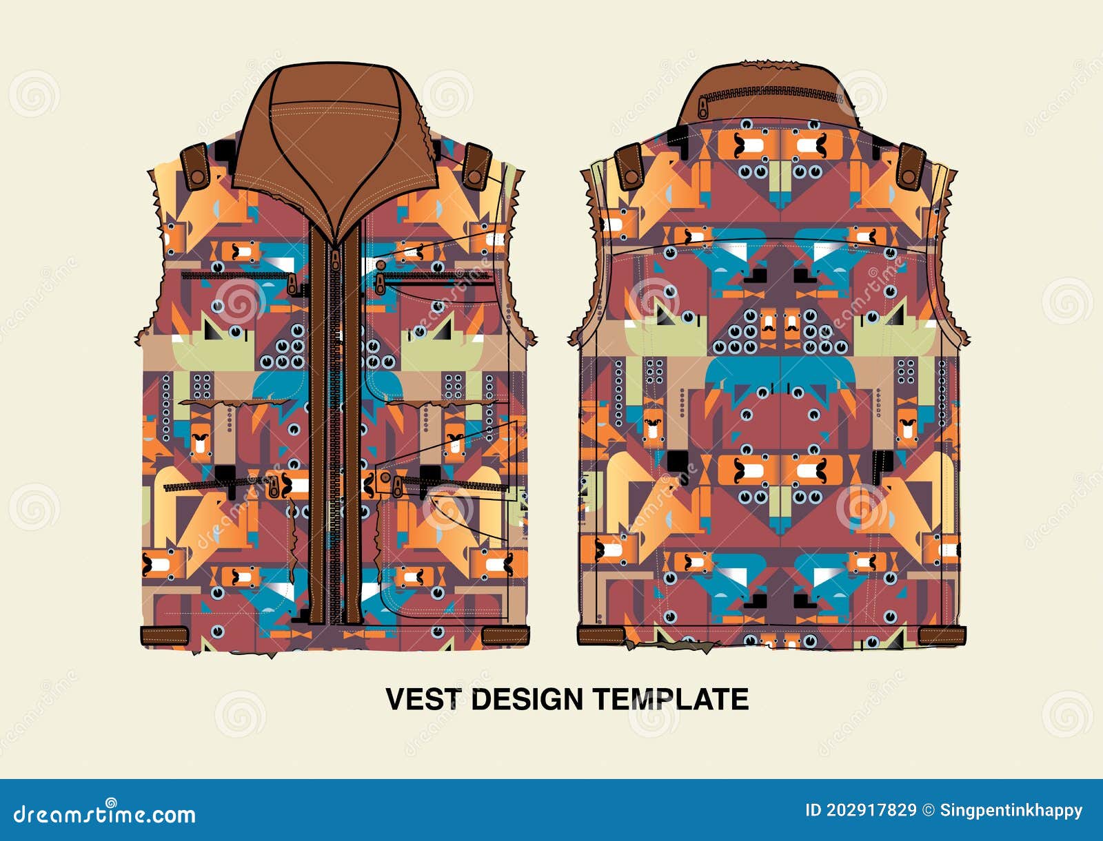Vector Illustration Vest Design Stock Vector - Illustration of vest ...