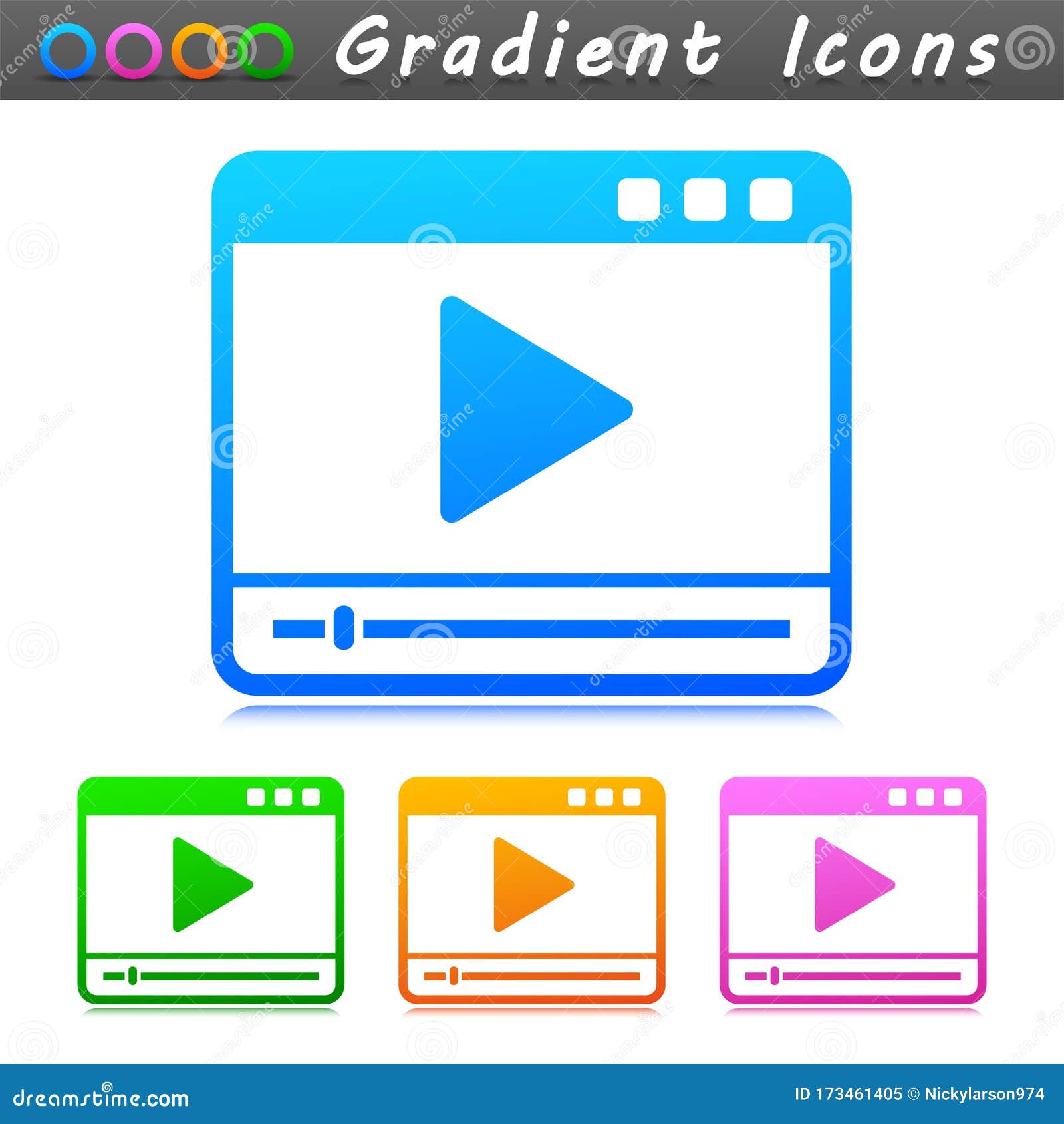 Vector Video Player Symbol Icon Stock Vector - Illustration of line ...