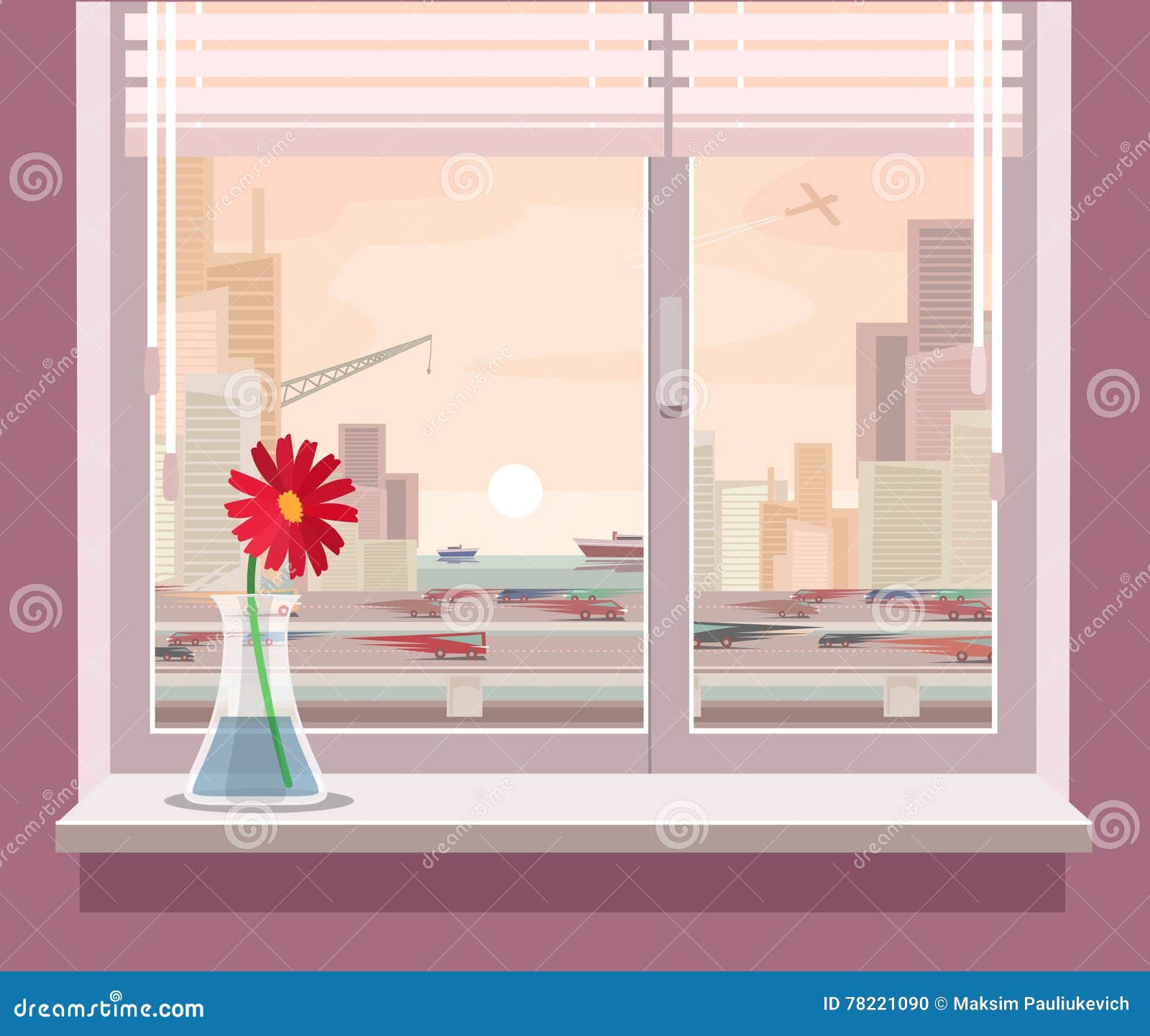 Vector Illustration of a View from the Window Stock Vector ...