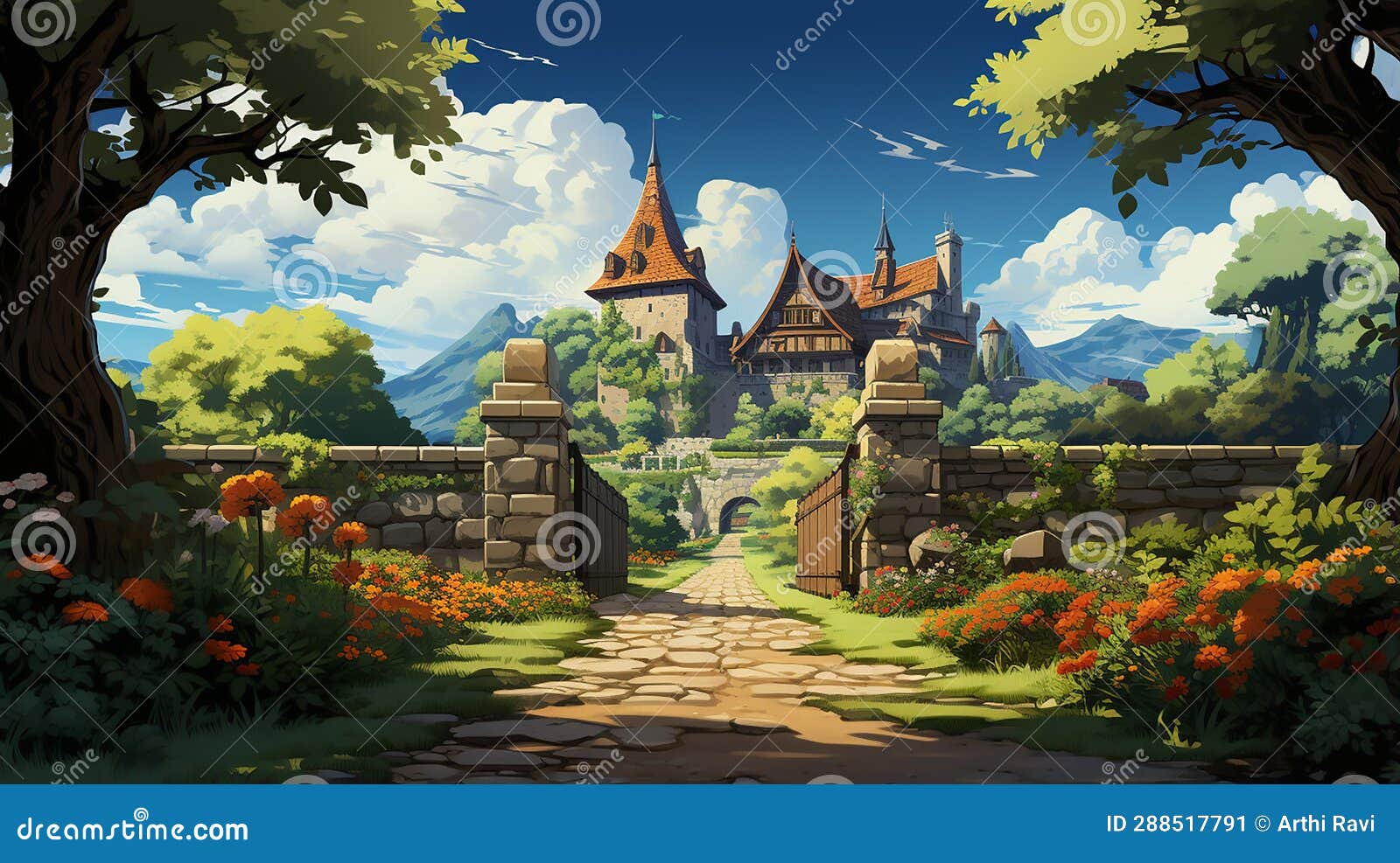 Vector Illustration of Village School Stock Illustration - Illustration ...