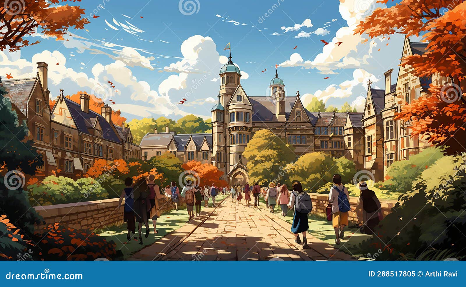 Vector Illustration of Village School Stock Image - Image of school ...