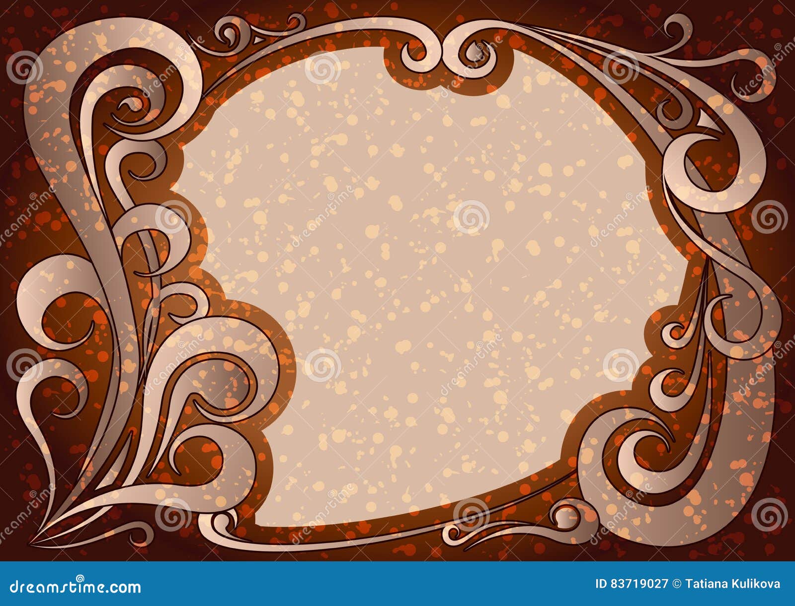 Vector Illustration of Vintage Brown Frame Stock Vector - Illustration ...