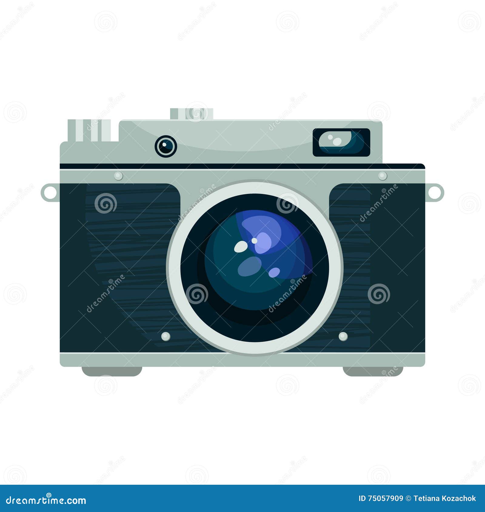 Vector Illustration of Vintage Camera. Stock Vector - Illustration of ...