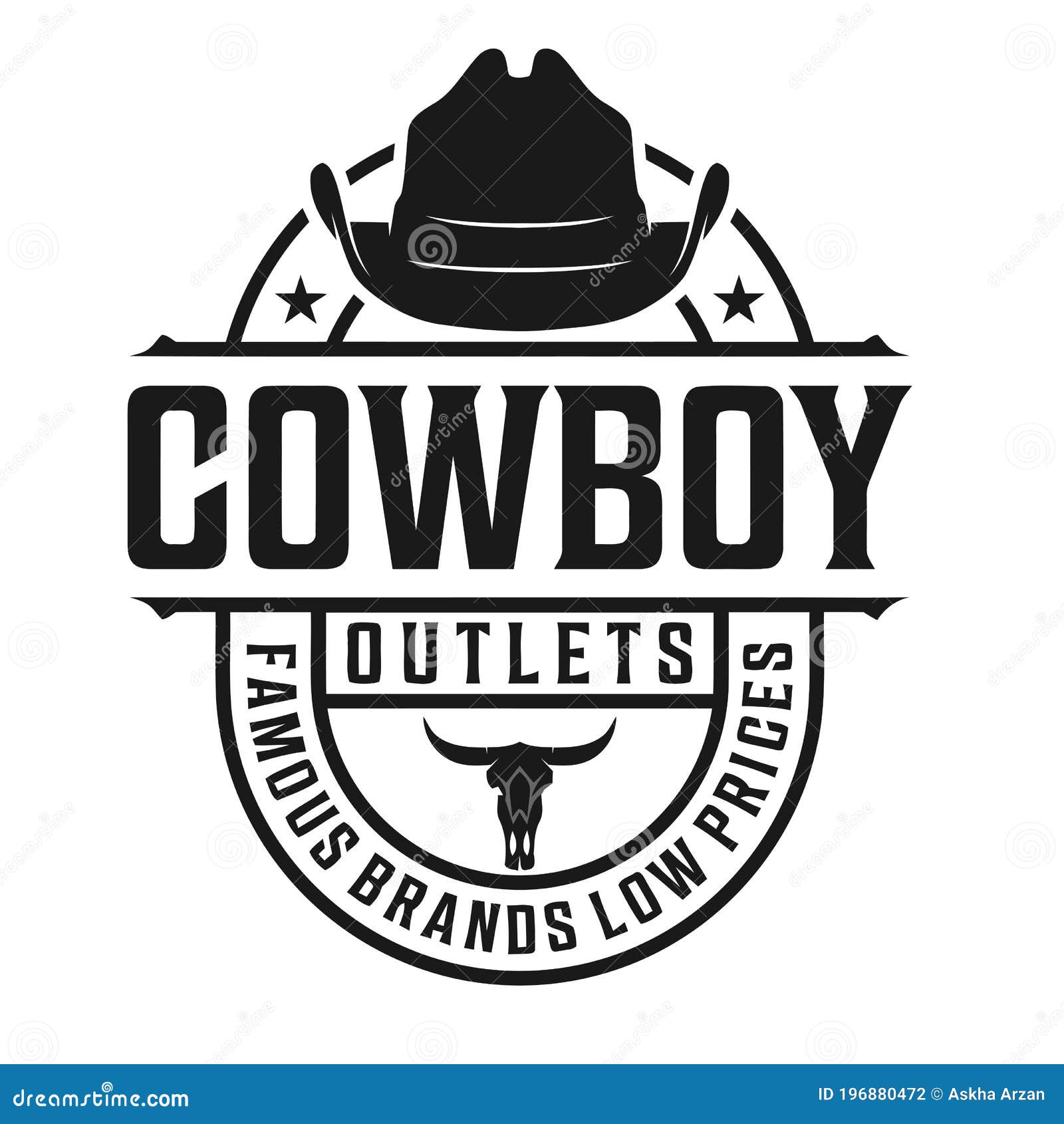 Vintage Cowboy Logos, Or Badges Cartoon Vector | CartoonDealer.com ...