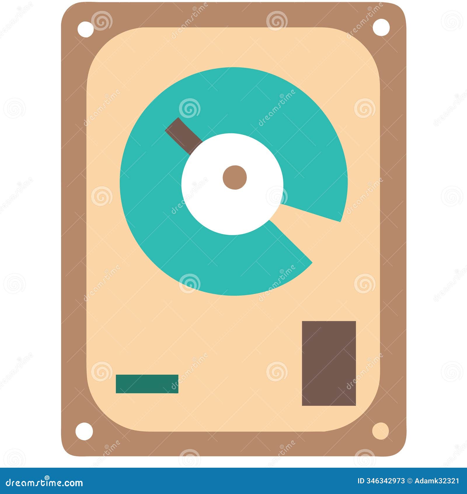 Vector Illustration Vintage Hard Disk Drive for Digital Storage and ...