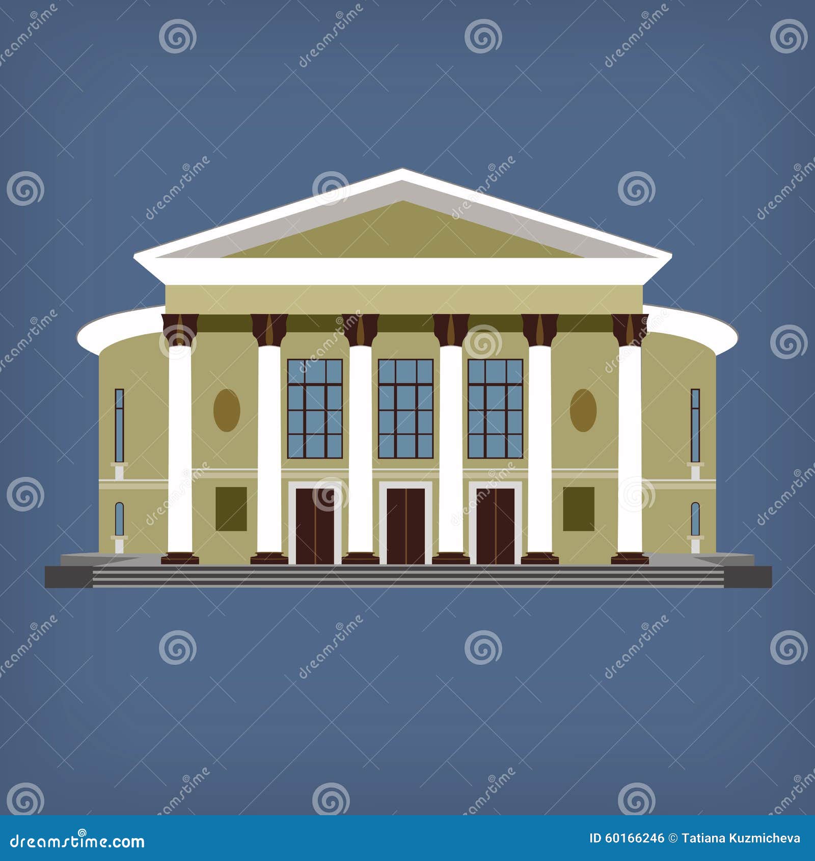 Vector Illustration of Vintage Historical Building Stock Vector ...