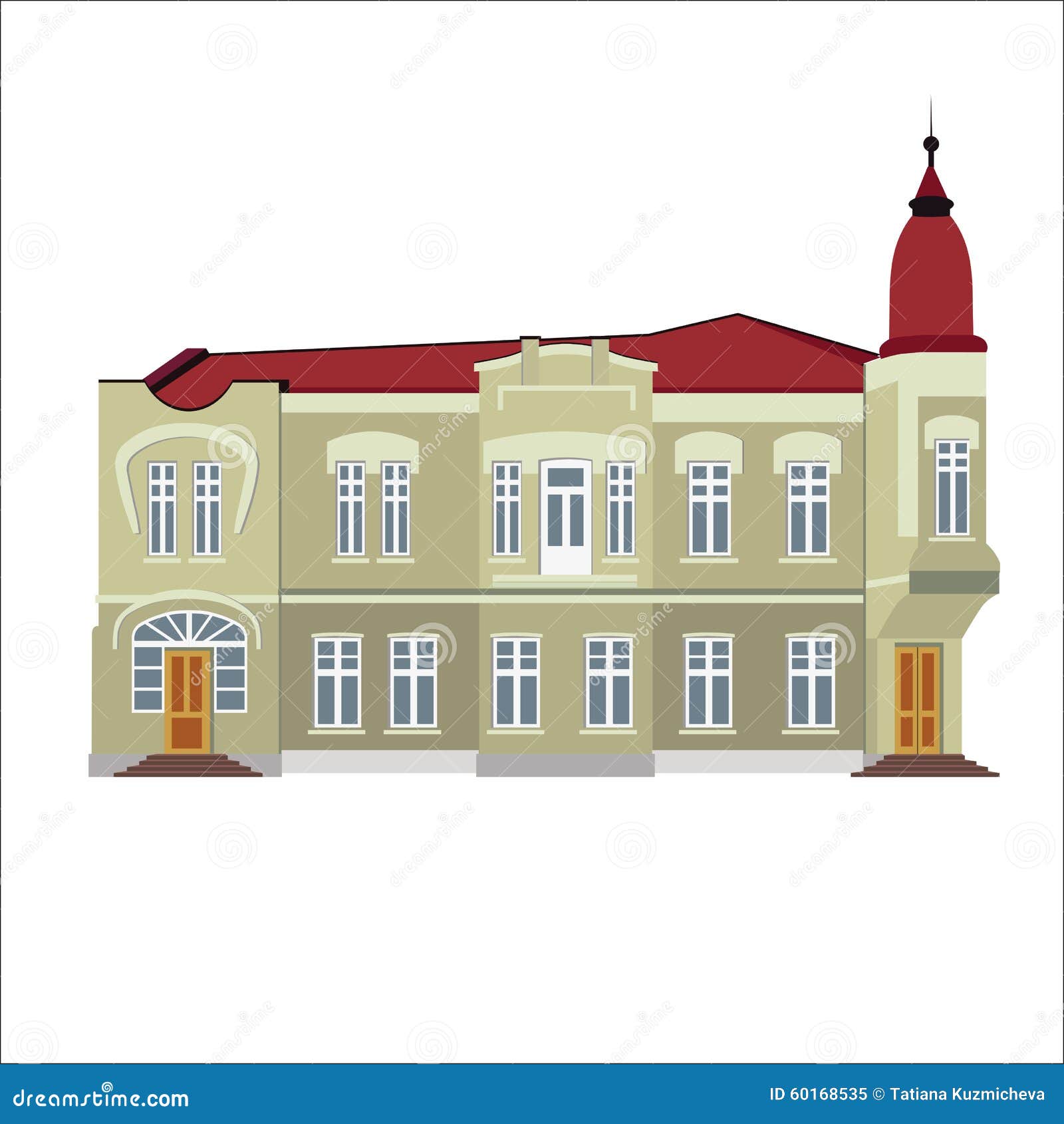 Vector Illustration of Vintage Historical Building Stock Vector ...