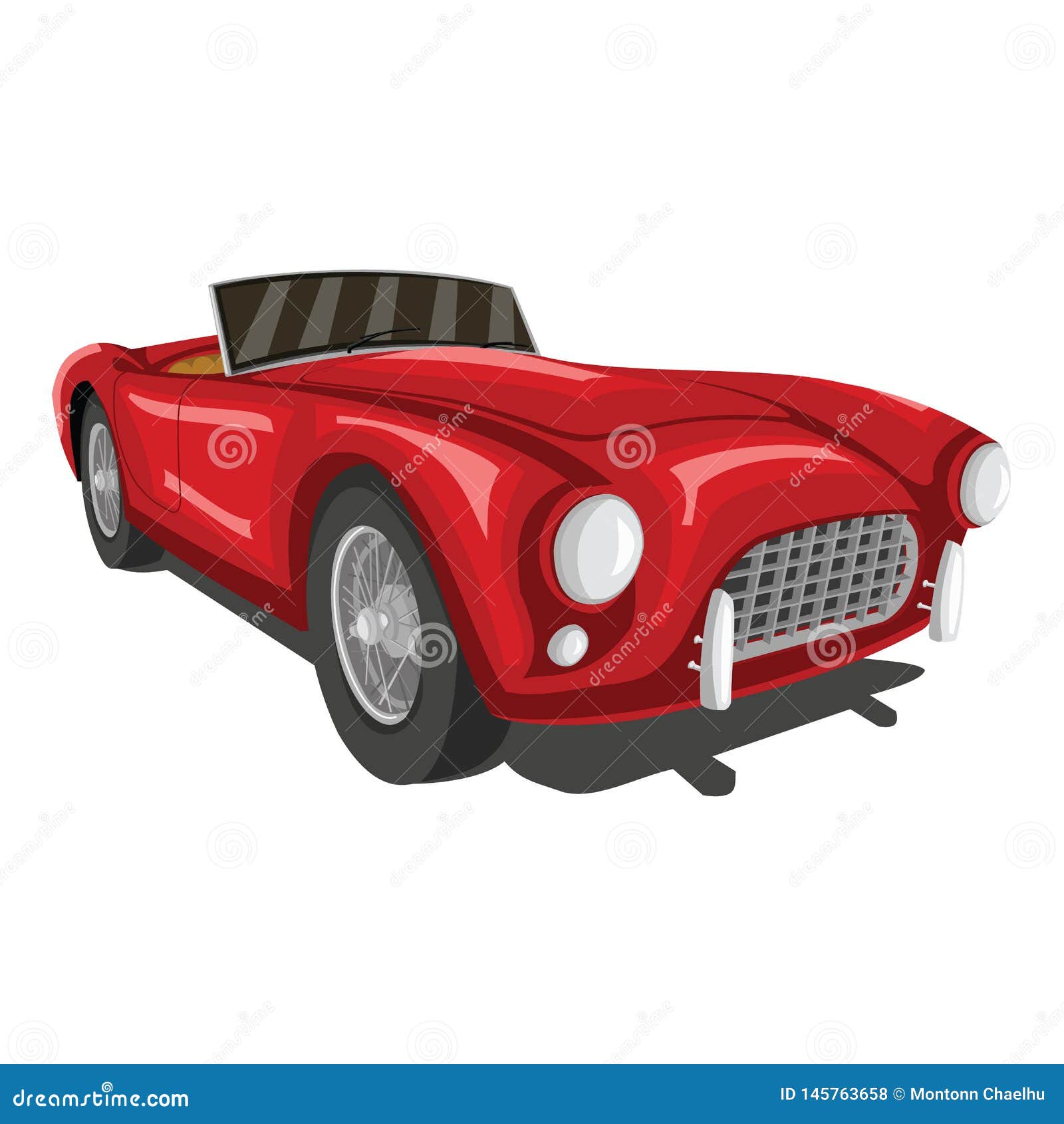 Vector Illustration of Vintage Red Car Stock Vector - Illustration of ...