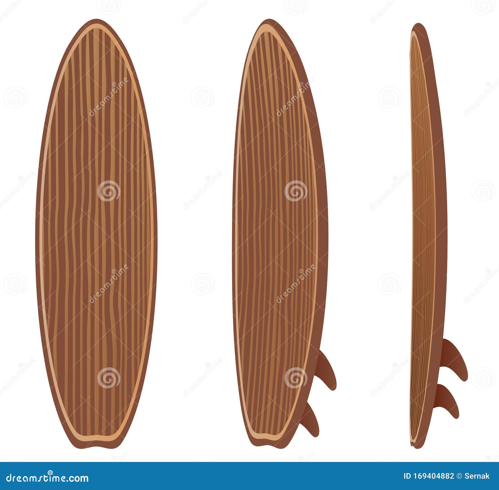 Vector Vintage Wood Surfboard Set Stock Vector - Illustration of ...