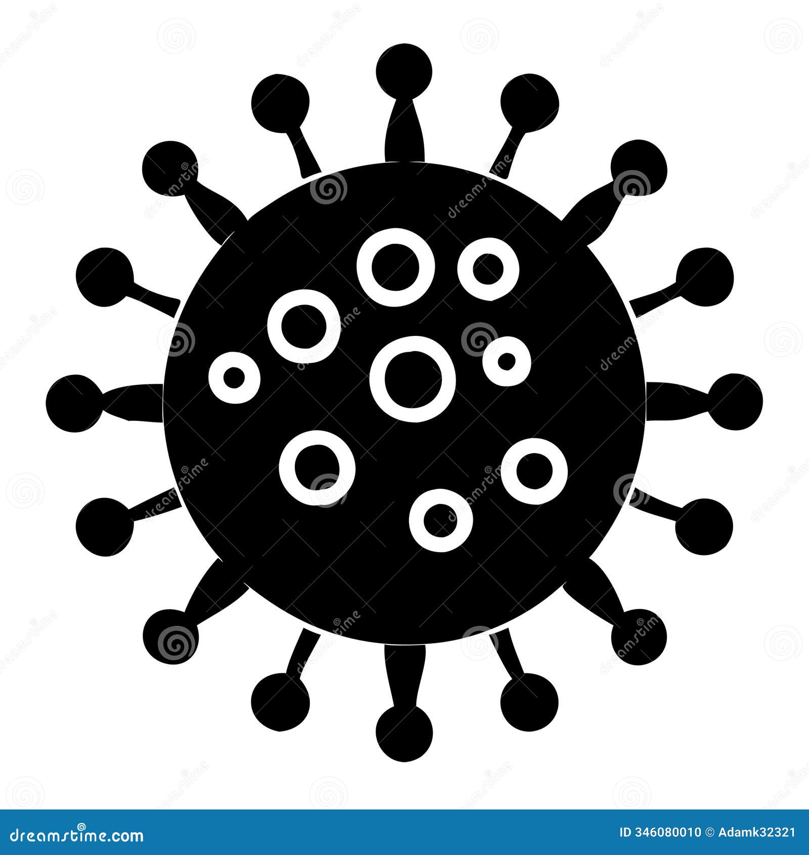 Vector Illustration of Virus Cell with Spikes and Circular Patterns ...