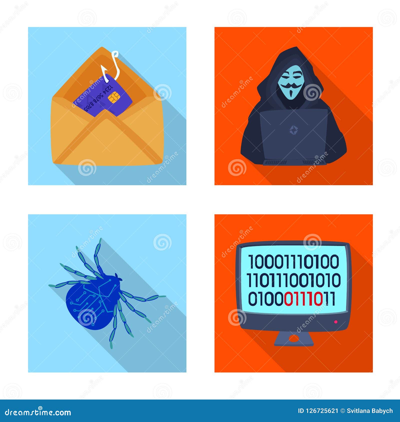 Vector Design of Virus and Secure Logo. Set of Virus and Cyber Stock ...