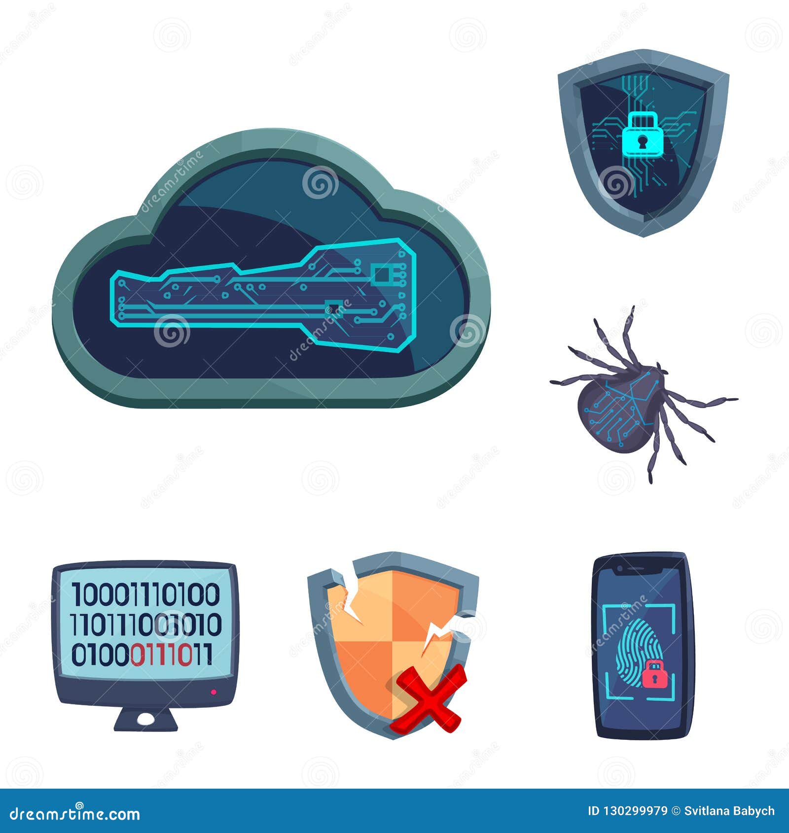 Vector Illustration of Virus and Secure Logo. Collection of Virus and ...