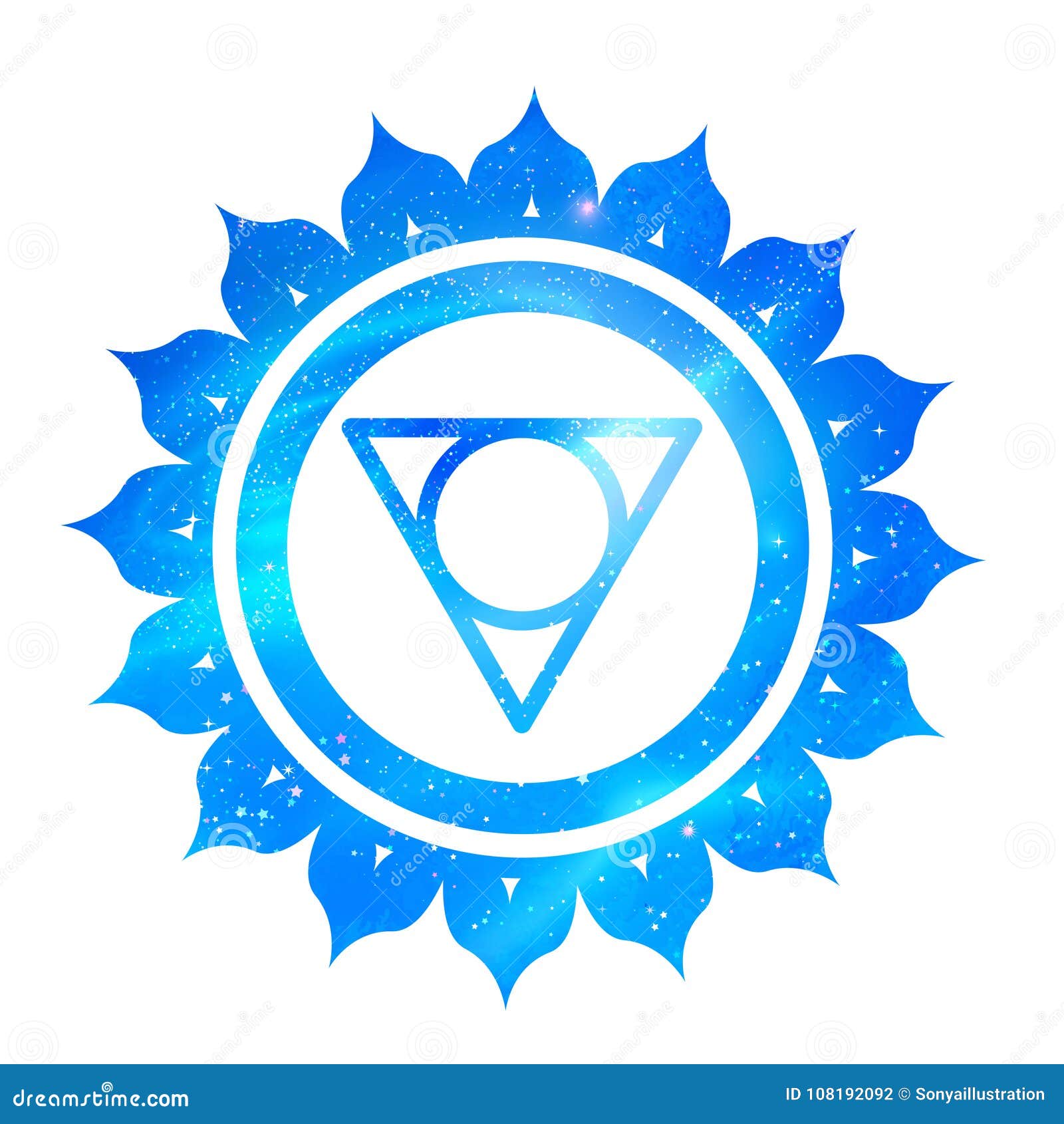 Vishuddha Chakra. Fifth, Throat Chakra Symbol Vector Illustration ...