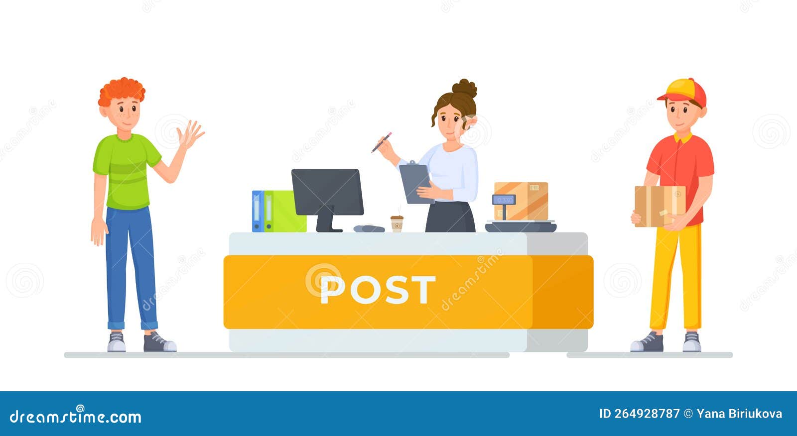 Vector Illustration Visit Post. Post Office Concept Stock Vector ...