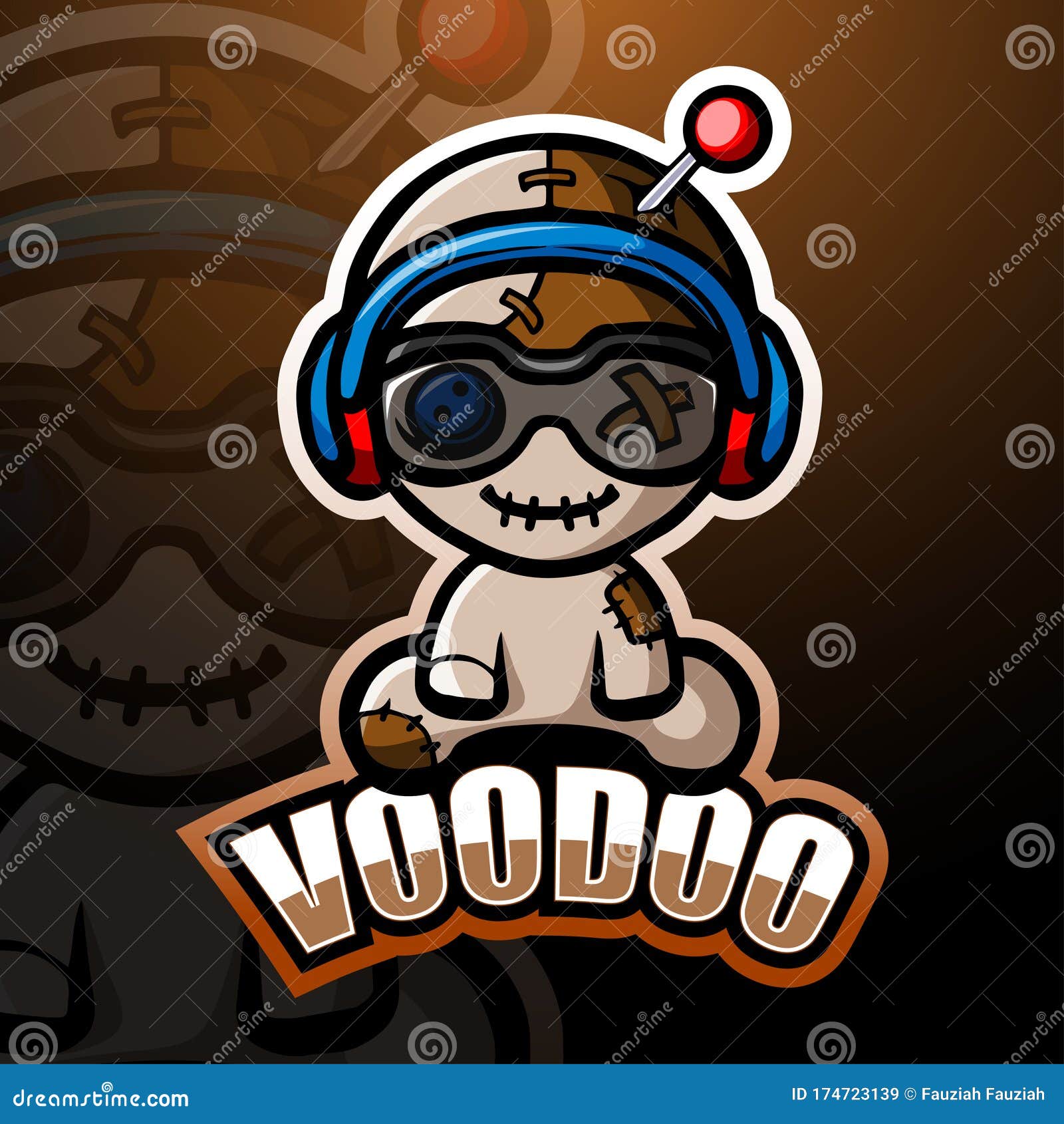 Voodoo Mascot Esport Logo Design Stock Vector - Illustration of ...