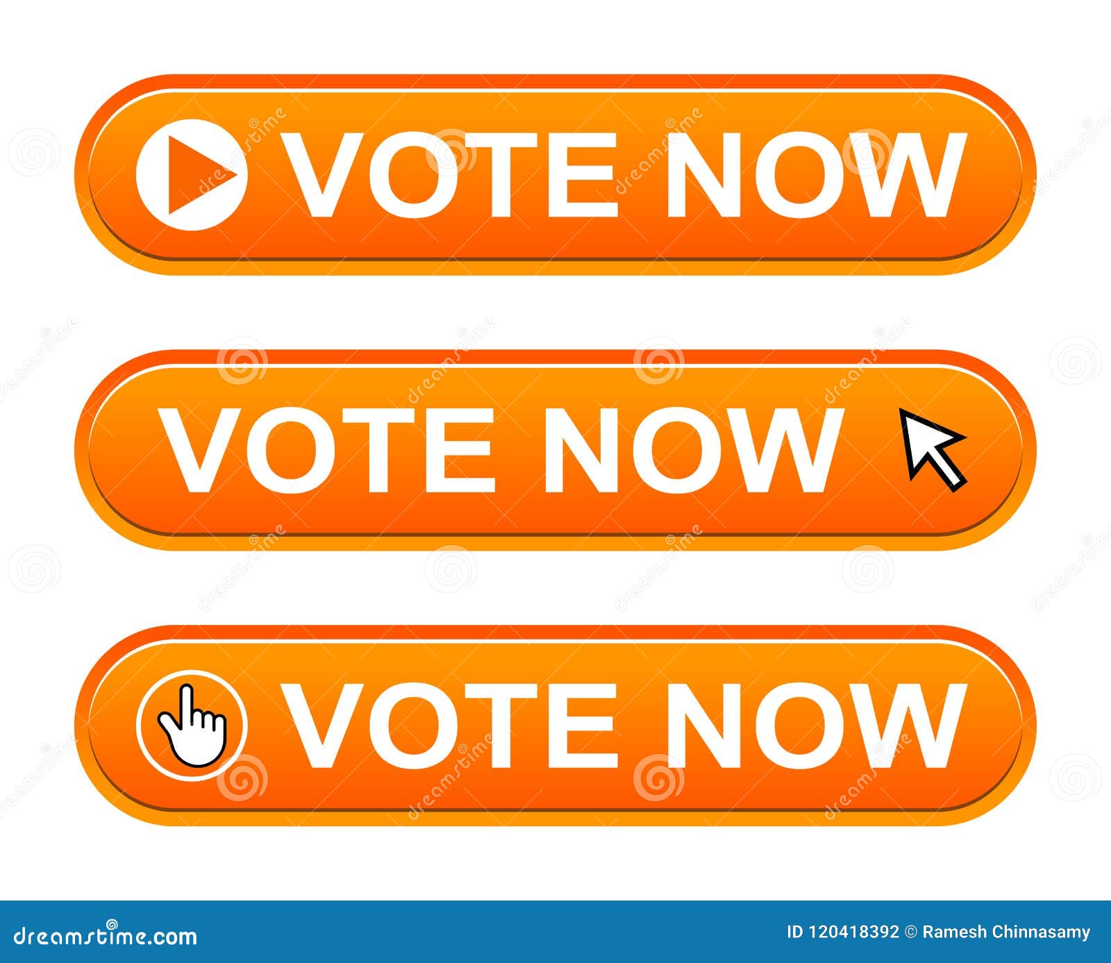 Vote now button stock vector. Illustration of communication - 120418392