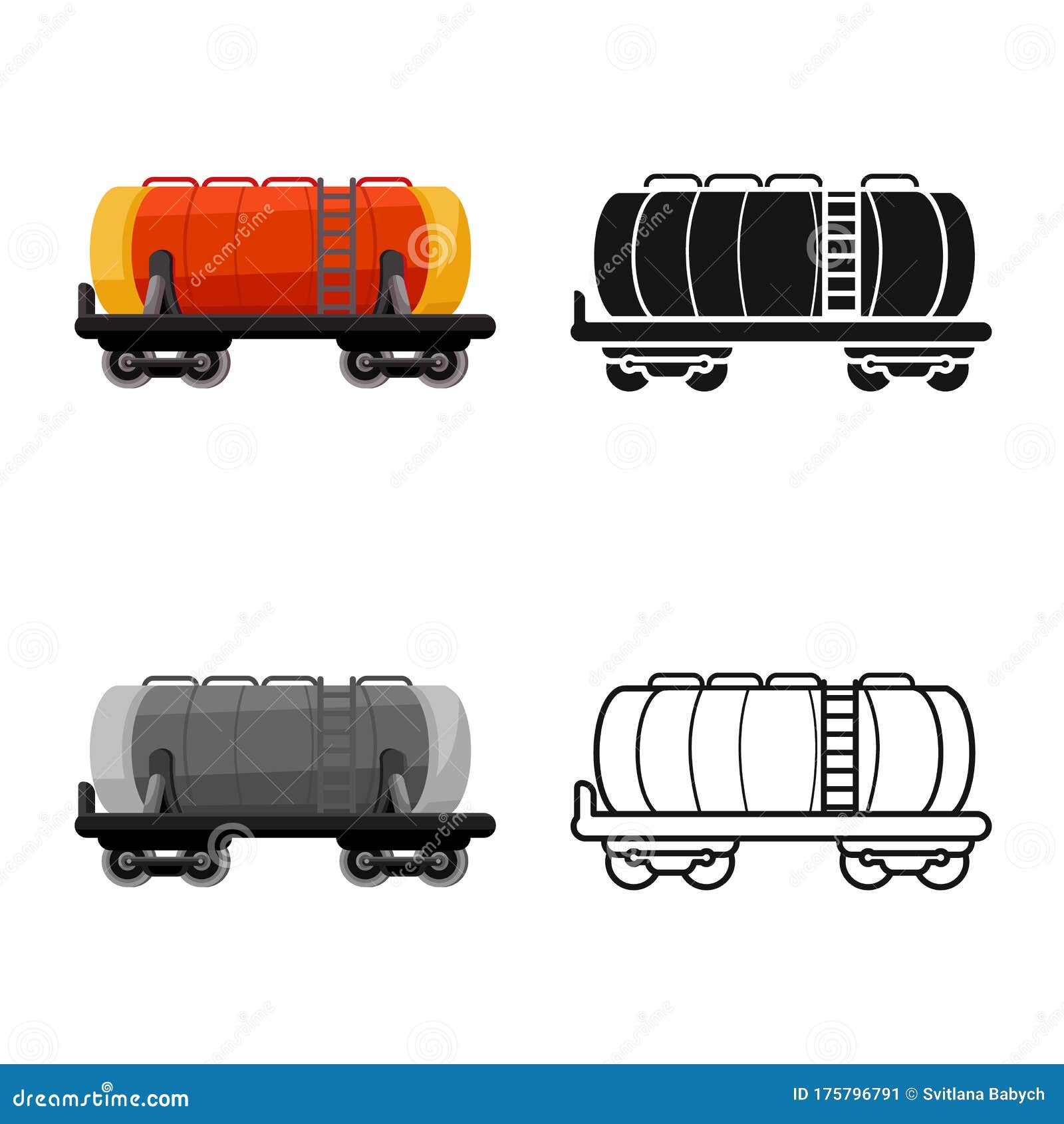 Vector Illustration of Wagon and Cistern Symbol. Web Element of Wagon ...
