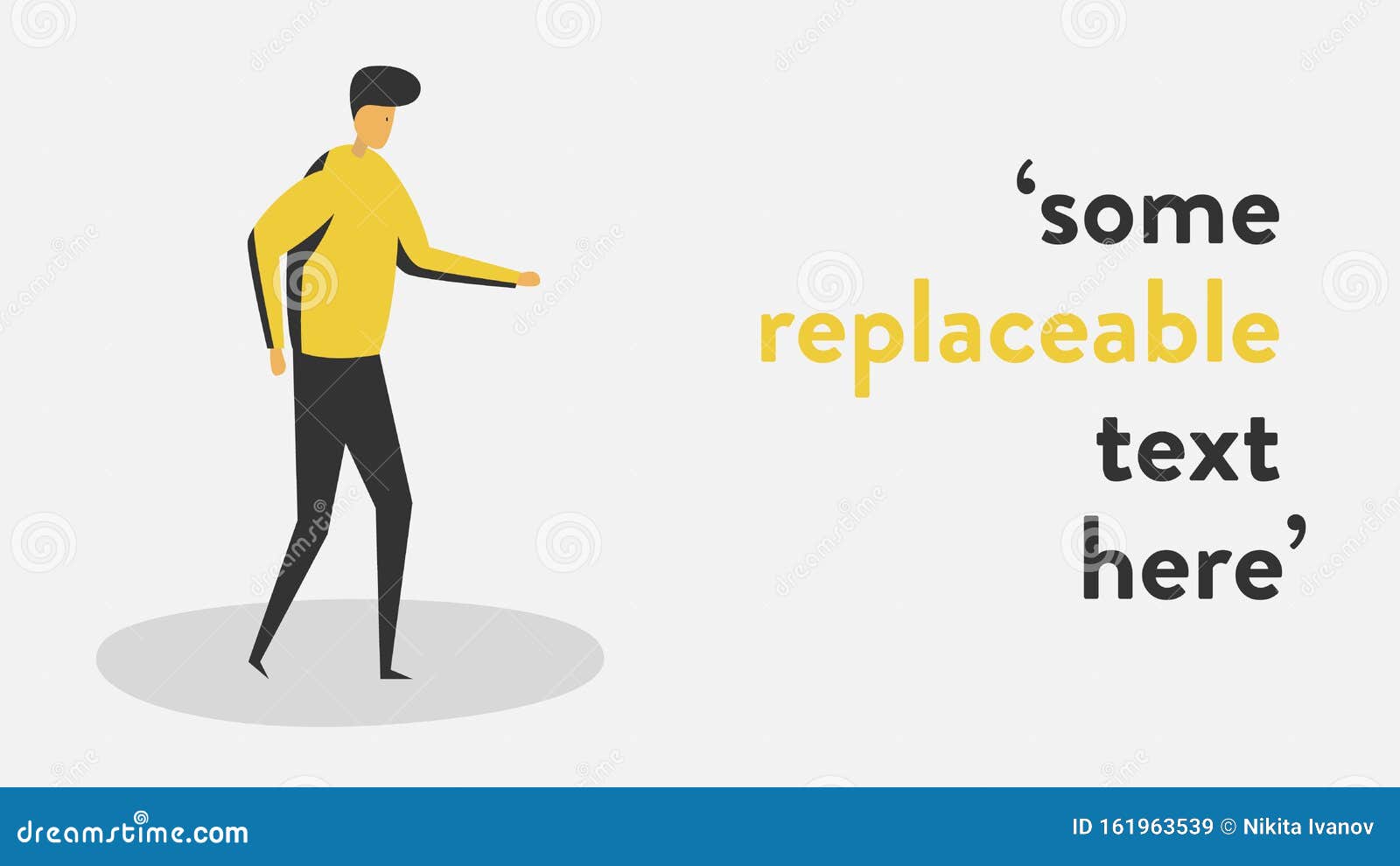 Vector Illustration of a Walking Man with Text Placeholder Stock Vector ...