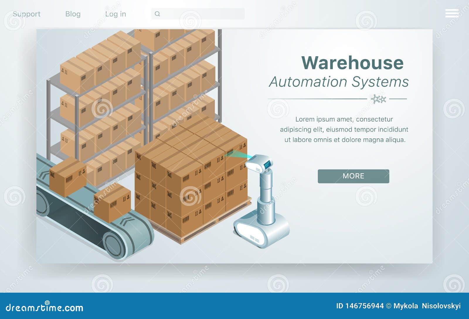 Vector Illustration Warehouse Automation System. | CartoonDealer.com ...