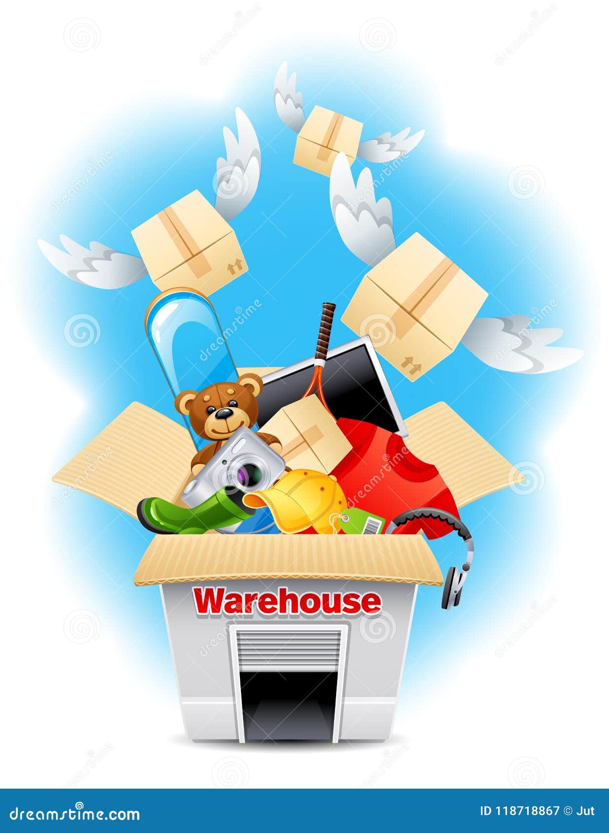 Warehouse stock vector. Illustration of container, icon - 118718867