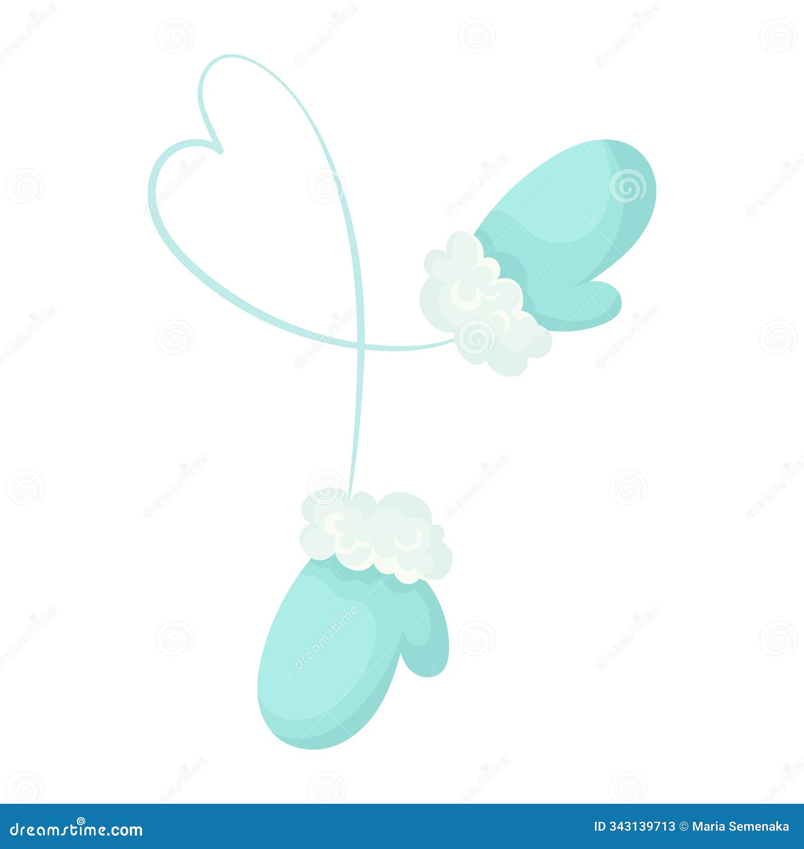 Vector Illustration of Warm Knitted Mittens Design Isolated on ...