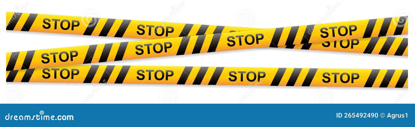 Vector Illustration of Warning Yellow and Black Stripe with STOP Text ...