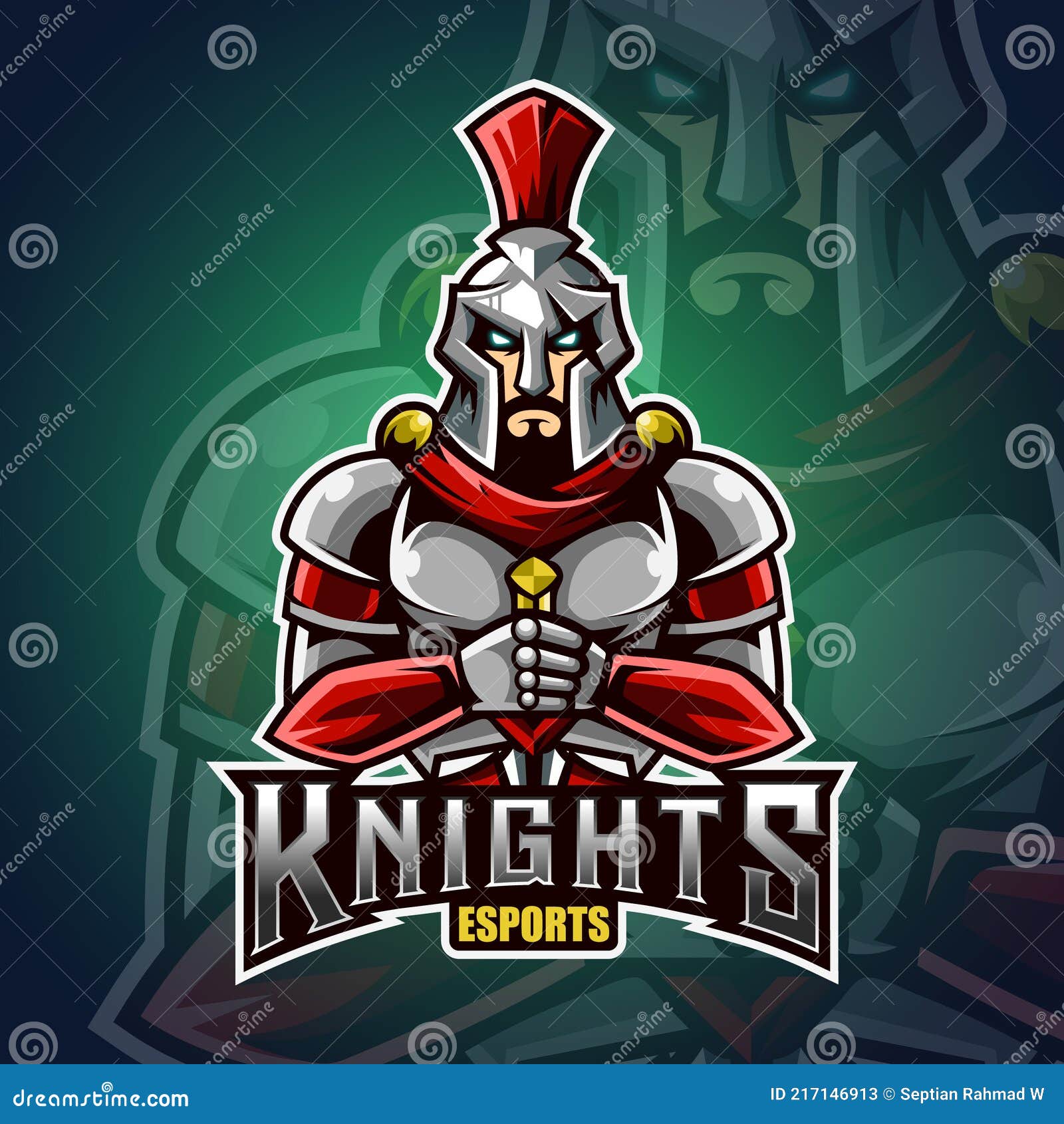 Vector Illustration Warrior Knights Logo Mascot. | CartoonDealer.com ...