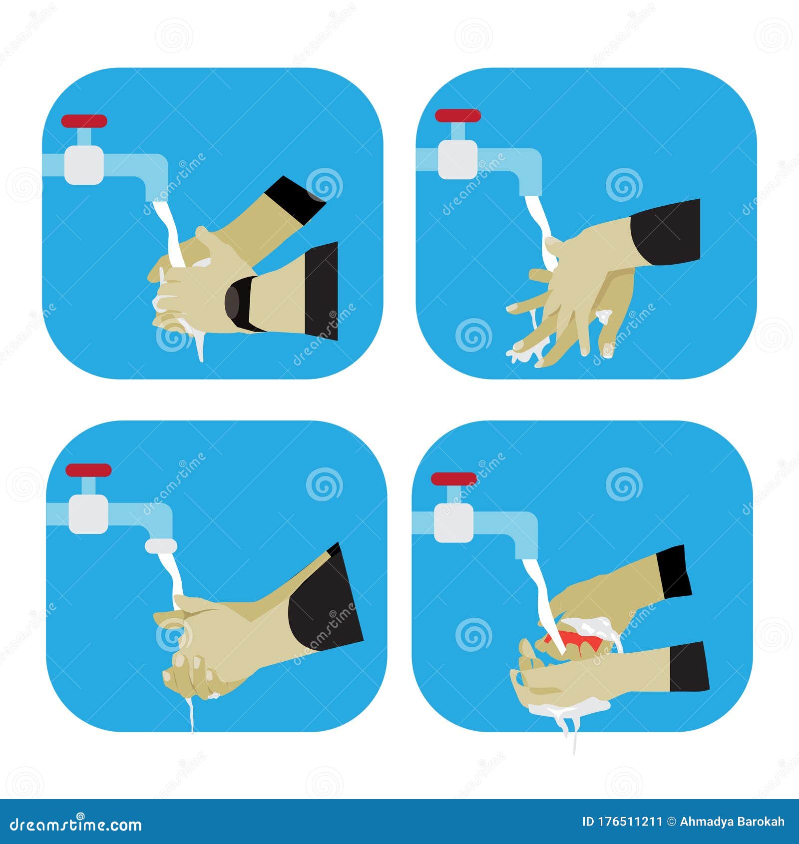 Vector Illustration of Washing Hand To Avoid Viruses Stock Vector ...