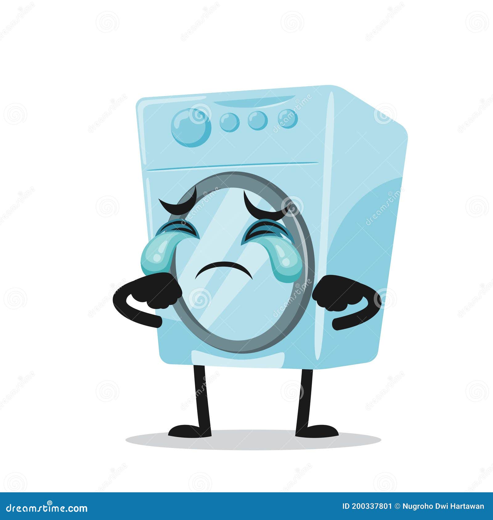 Vector Illustration of Washing Machine Mascot or Character Stock Vector ...