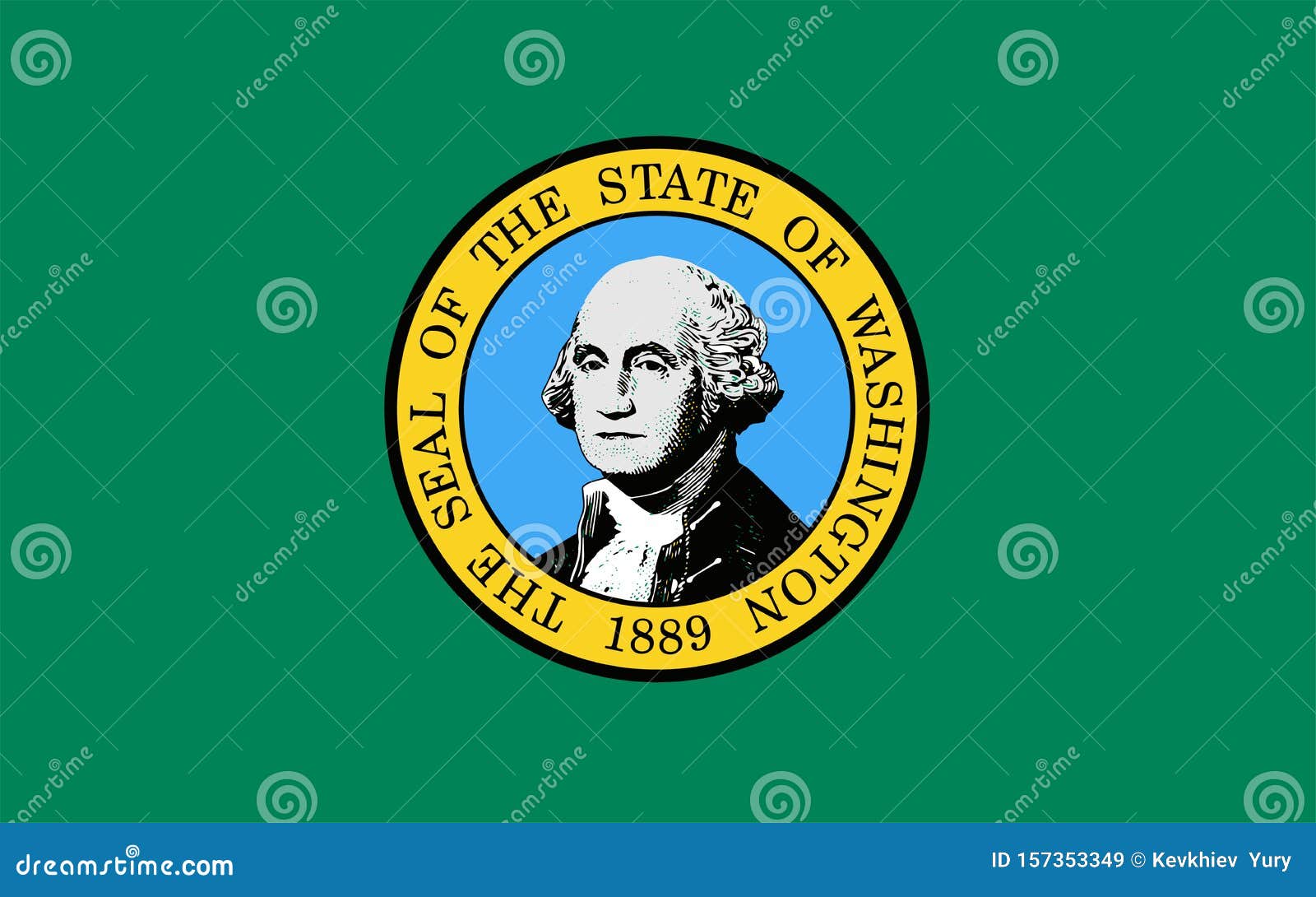 Vector Illustration of Washington State Flag Stock Vector ...