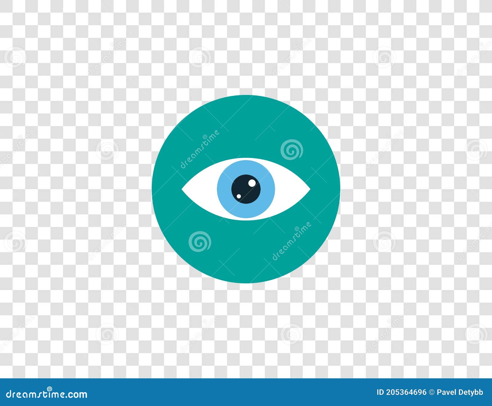 Watch, Eye Icon on Transparent Background. Vector Illustration, Flat ...