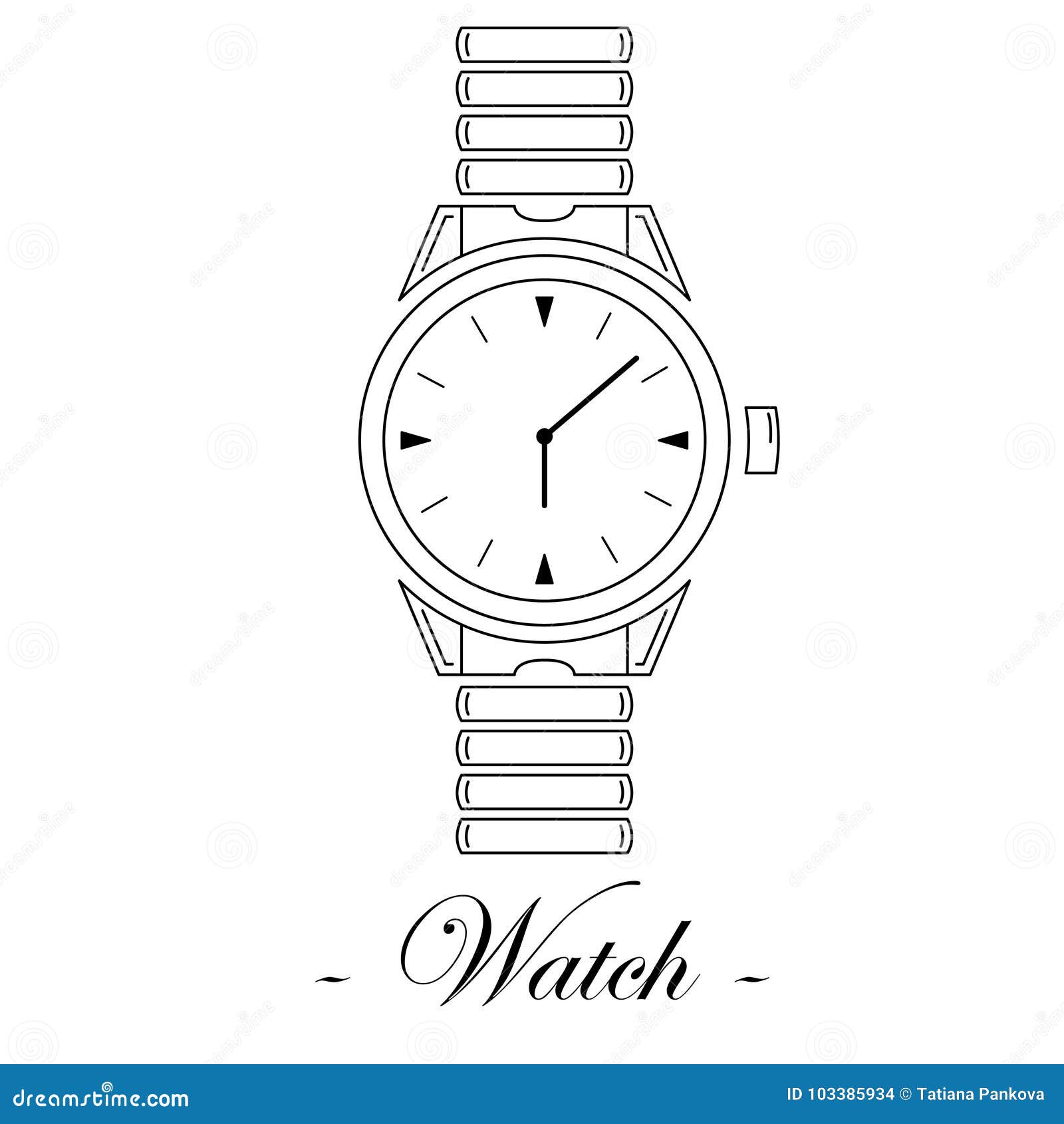 Vector Illustration with the Watch. Stock Vector - Illustration of ...